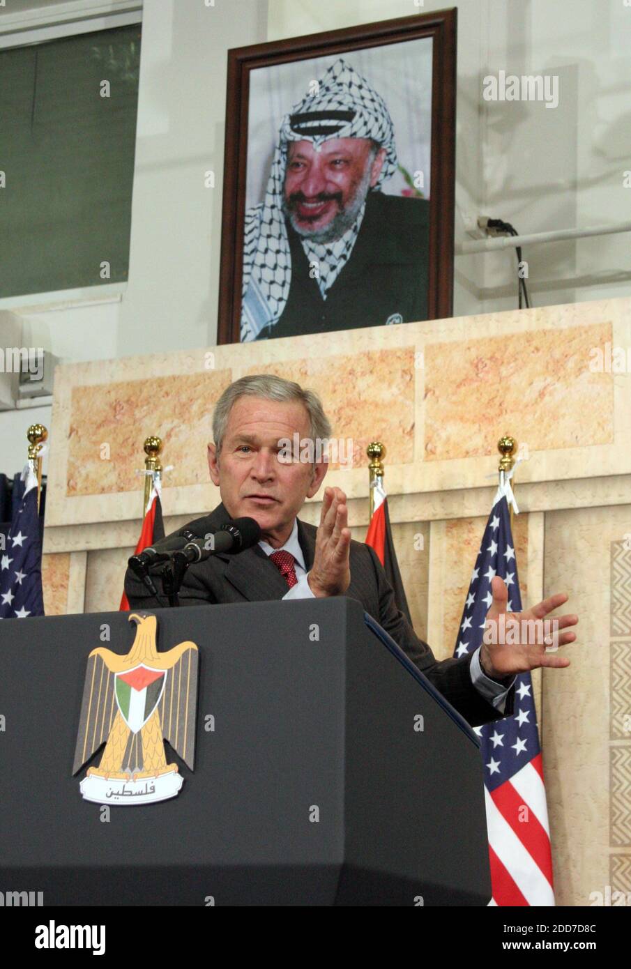 NO FILM, NO VIDEO, NO TV, NO DOCUMENTARY - With a portrait of the late ...