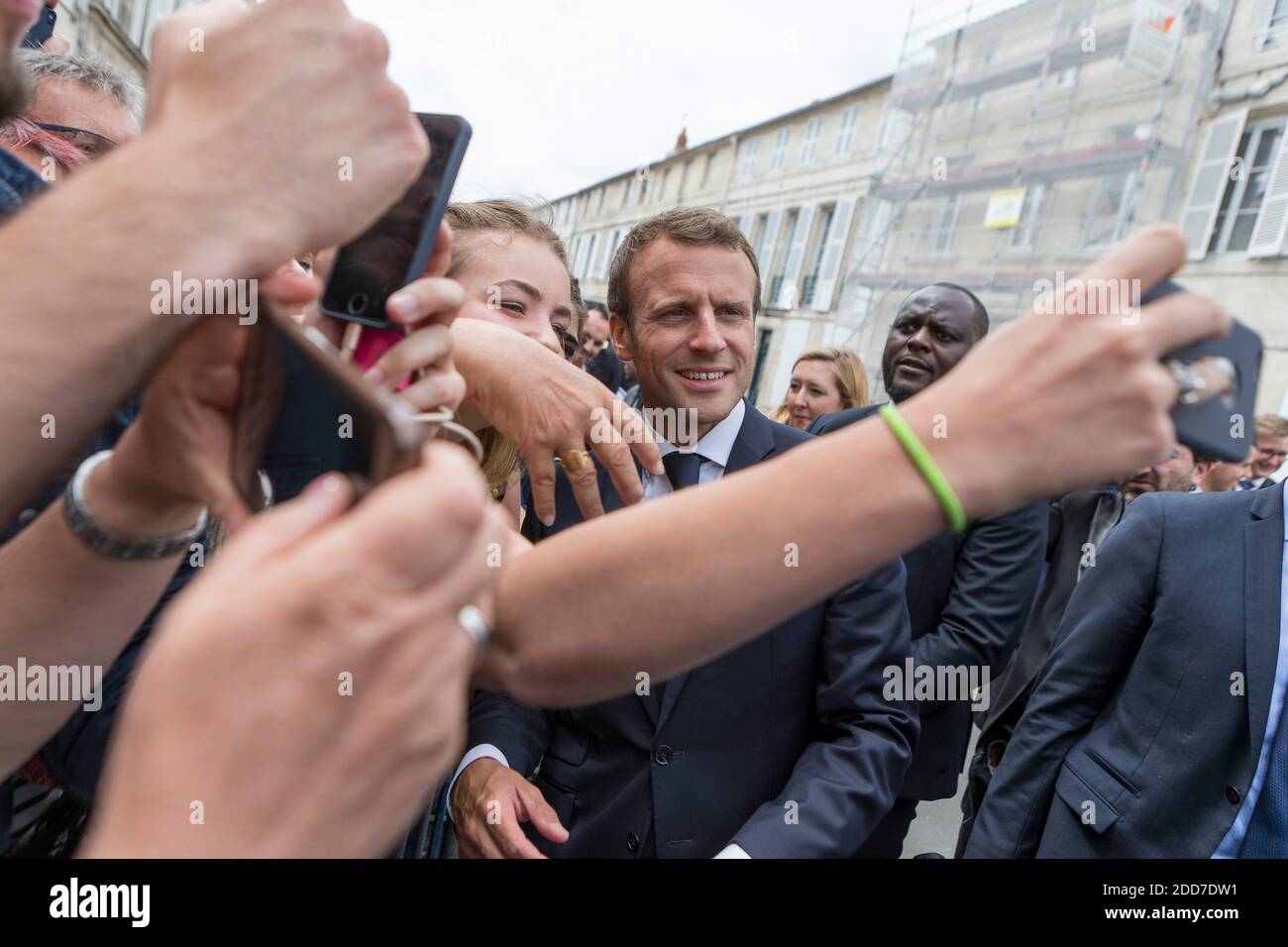 French President Emmanuel Macron arriving for a visit of Pierre Loti's ...