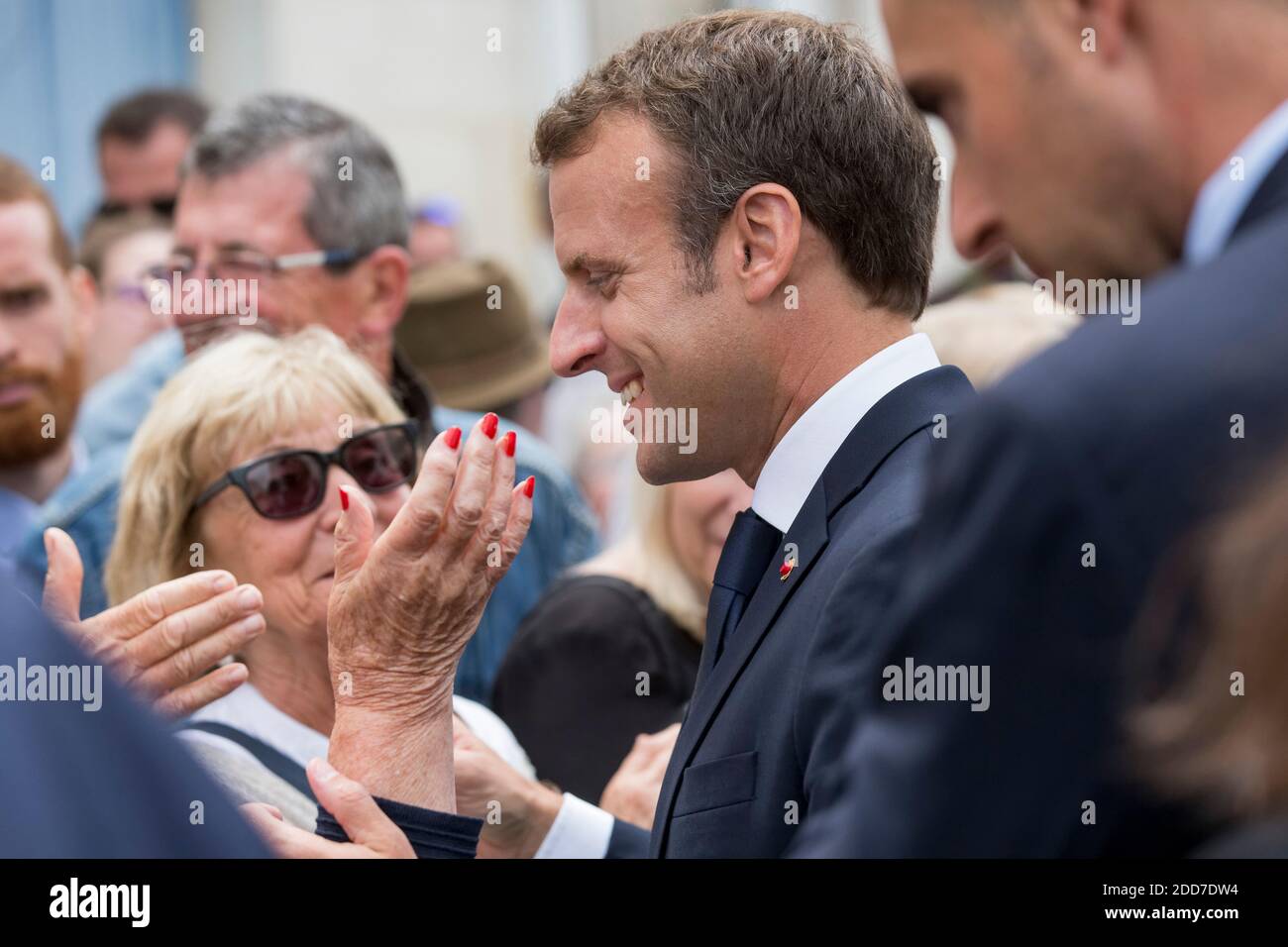 French President Emmanuel Macron arriving for a visit of Pierre Loti's ...