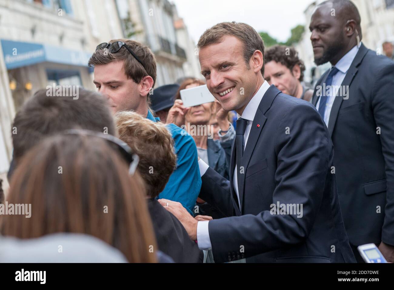 French President Emmanuel Macron arriving for a visit of Pierre Loti's ...