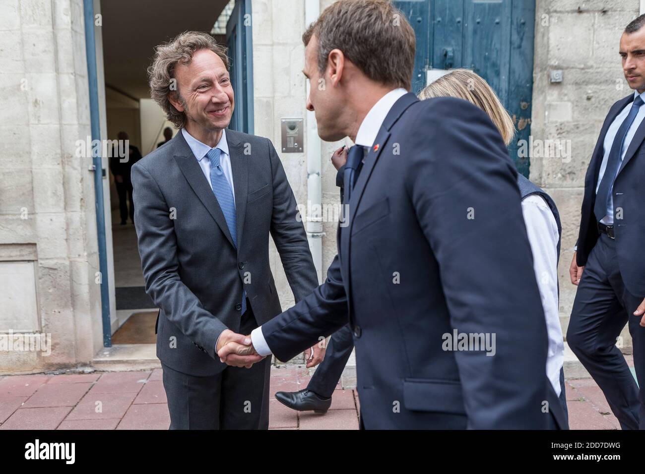French President Emmanuel Macron arriving for a visit of Pierre Loti's ...