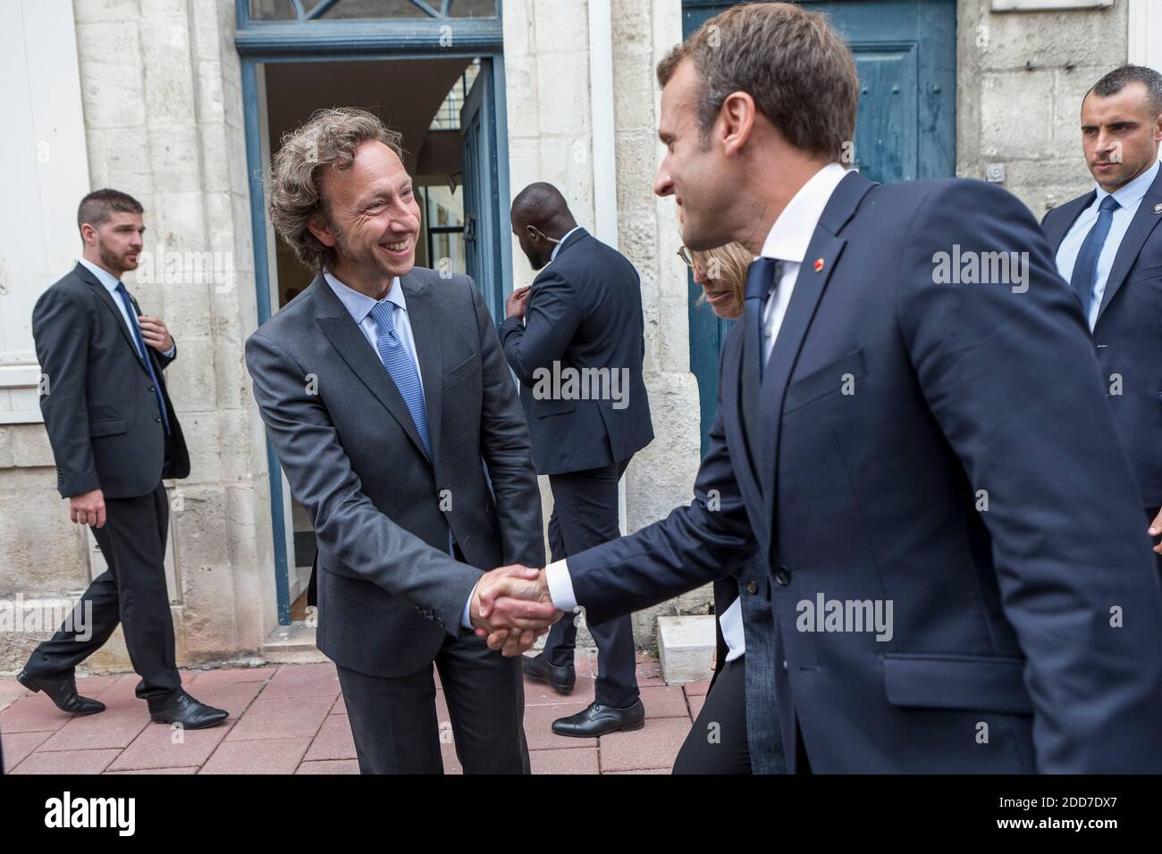 French President Emmanuel Macron arriving for a visit of Pierre Loti's ...