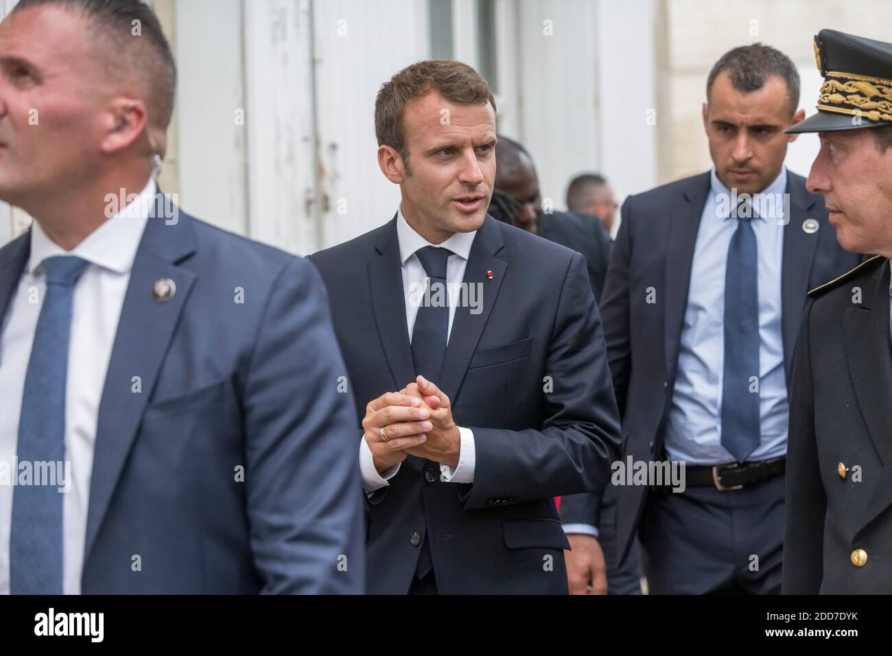 French President Emmanuel Macron arriving for a visit of Pierre Loti's ...