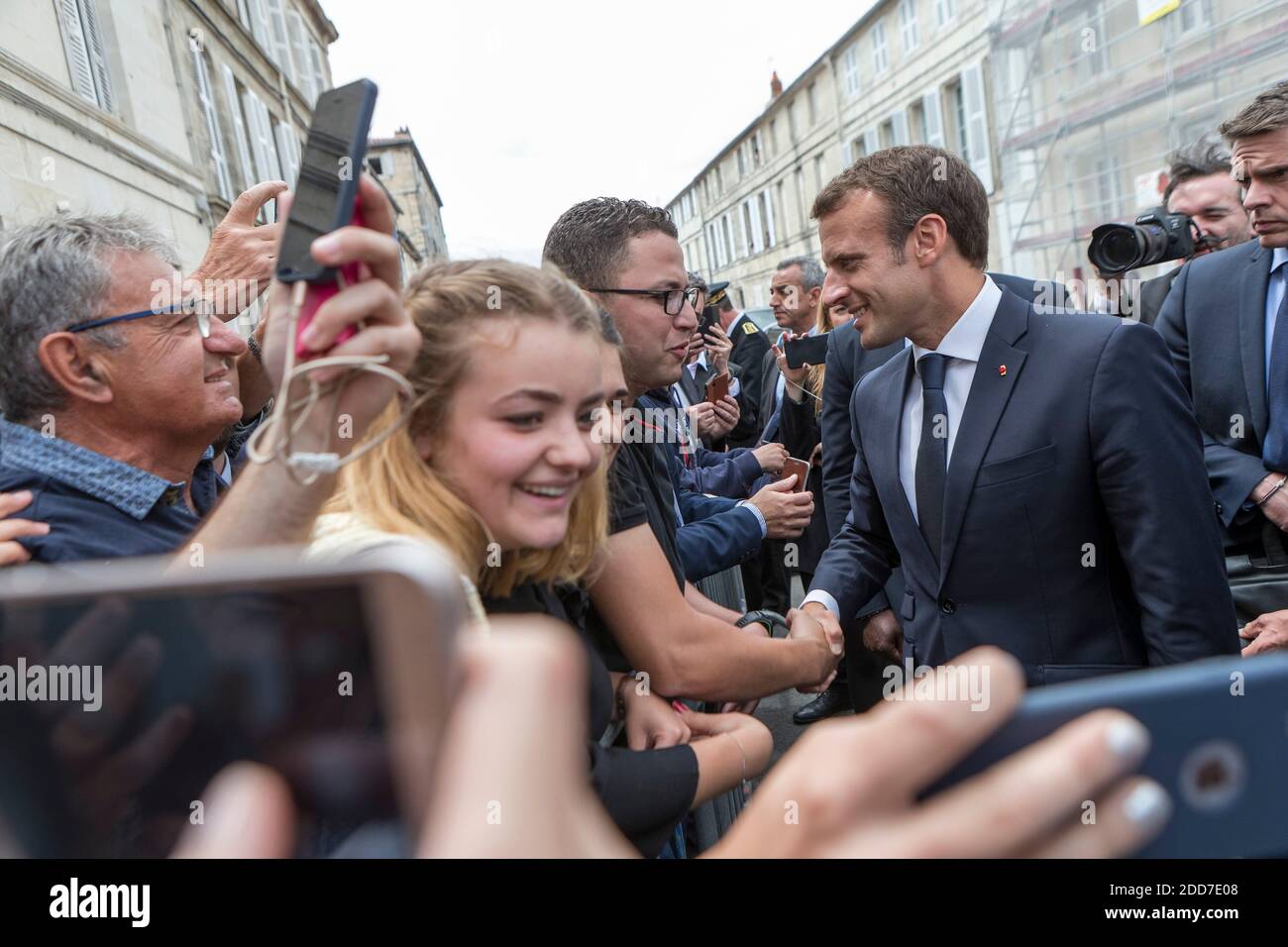 French President Emmanuel Macron arriving for a visit of Pierre Loti's ...