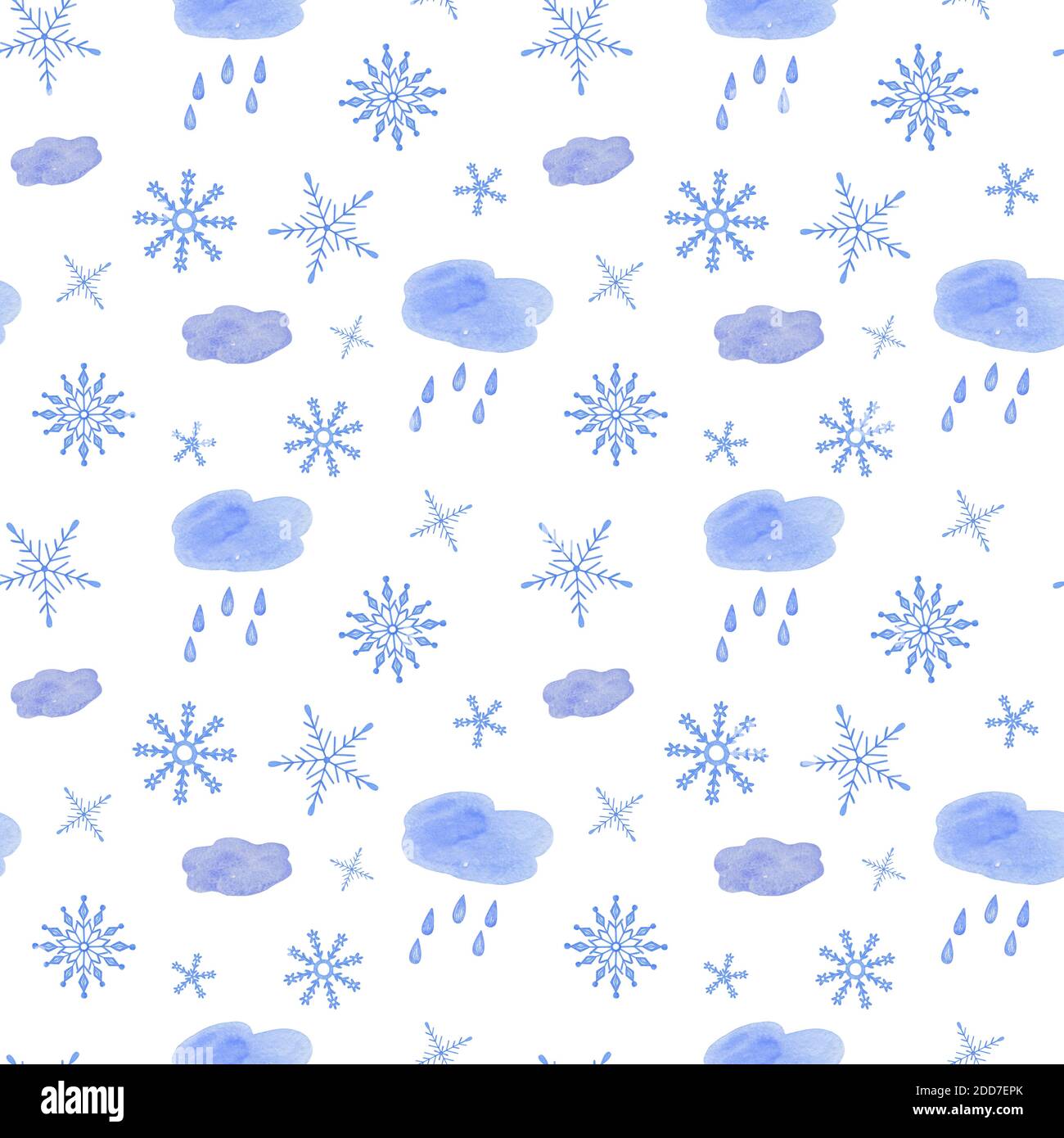 Blue watercolor clouds seamless pattern hi-res stock photography and ...