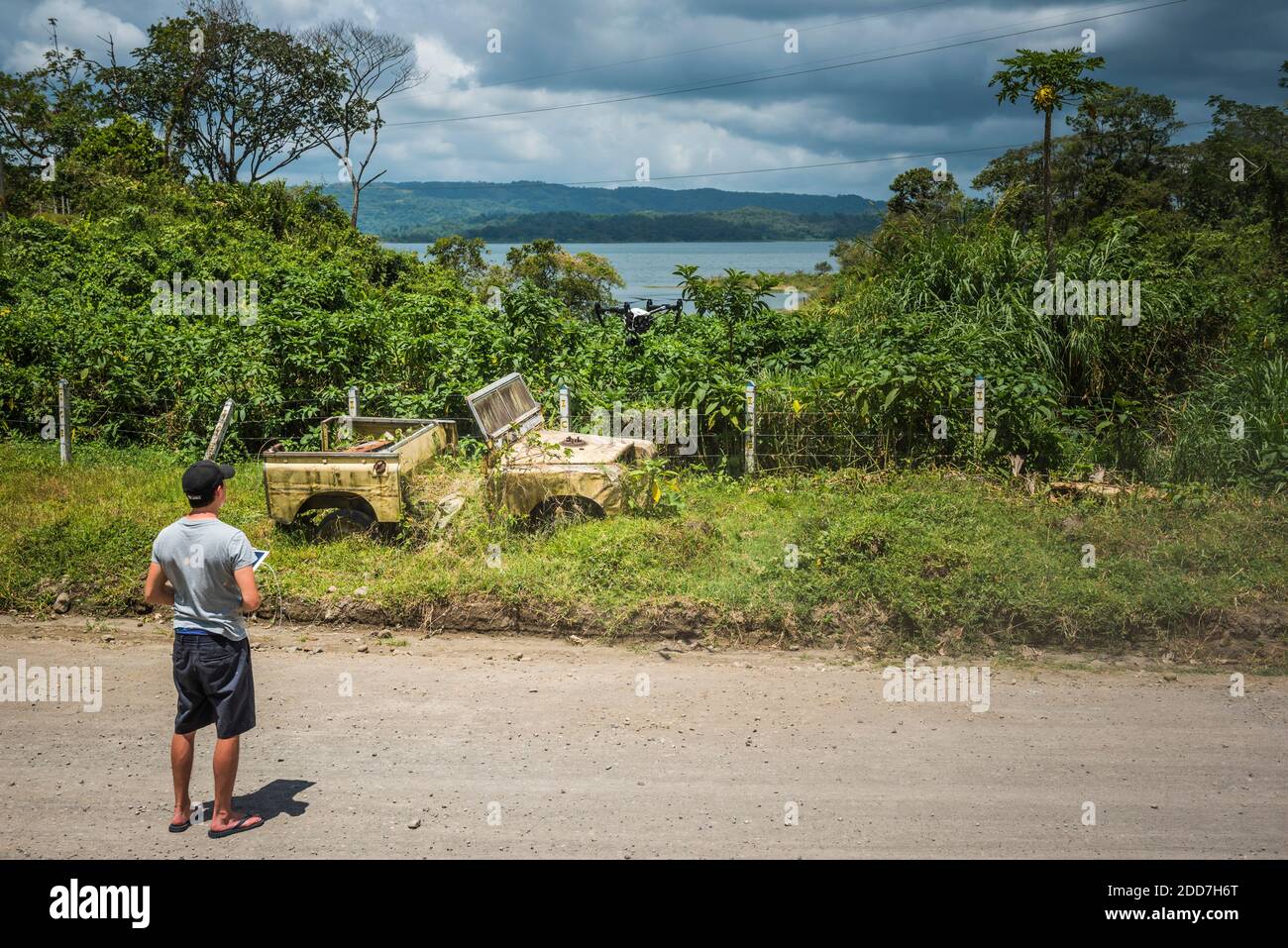 Photographing an old run down Land Rover, Arenal Volcano, Alajuela Province, Costa Rica Stock ...