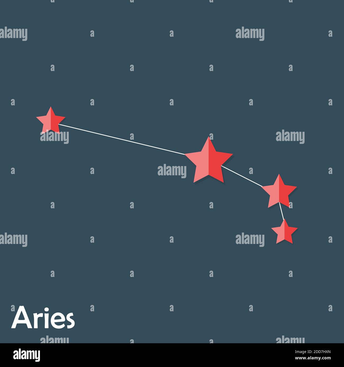 Aries Zodiac Sign of the Beautiful Bright Stars Illustration Stock ...