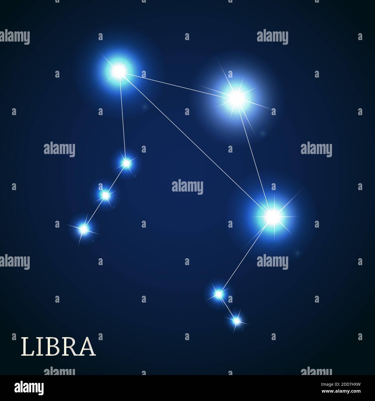 Libra Zodiac Sign of the Beautiful Bright Stars Illustration Stock ...