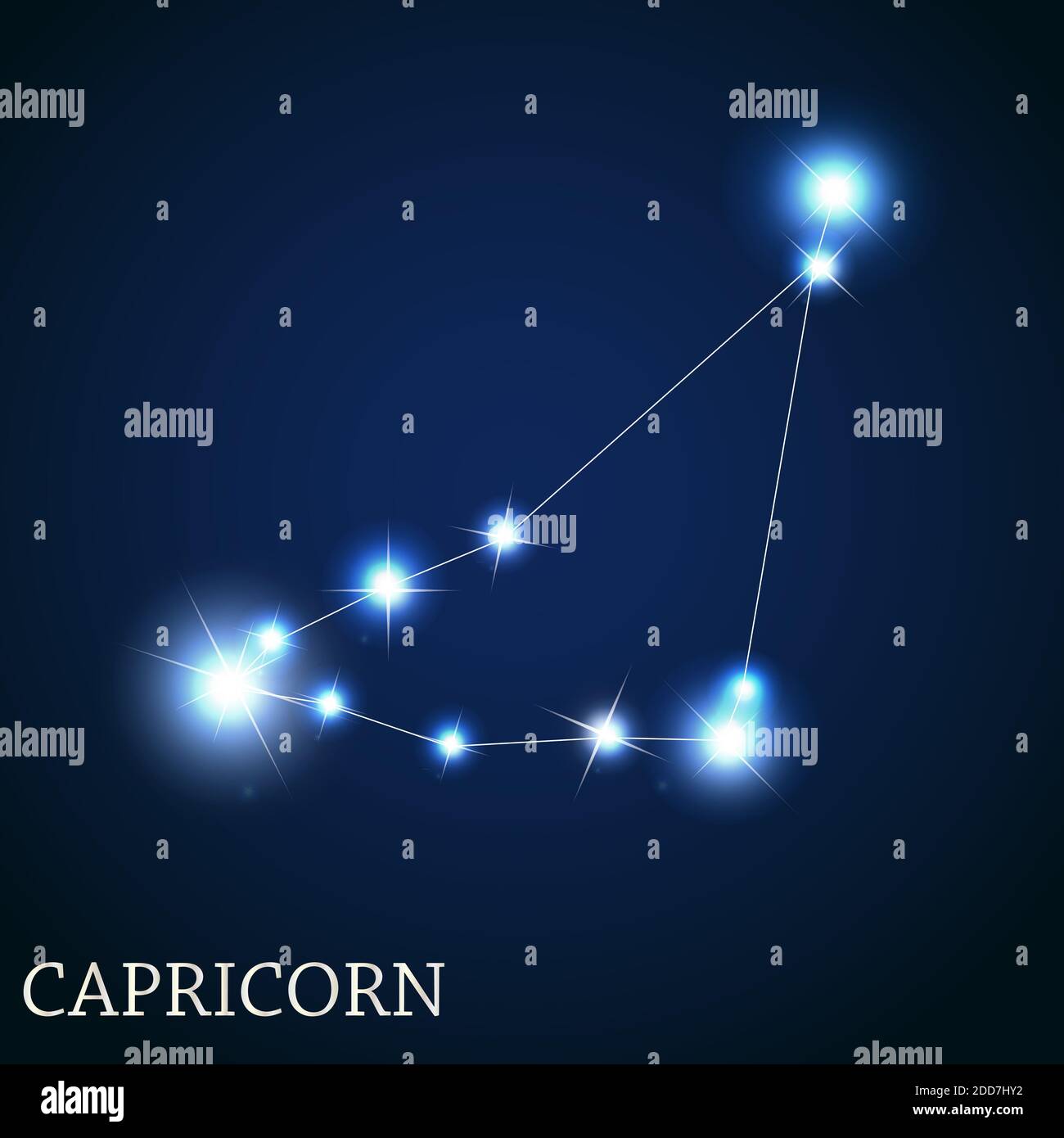 Capricorn Zodiac Sign of the Beautiful Bright Stars Illustration Stock ...