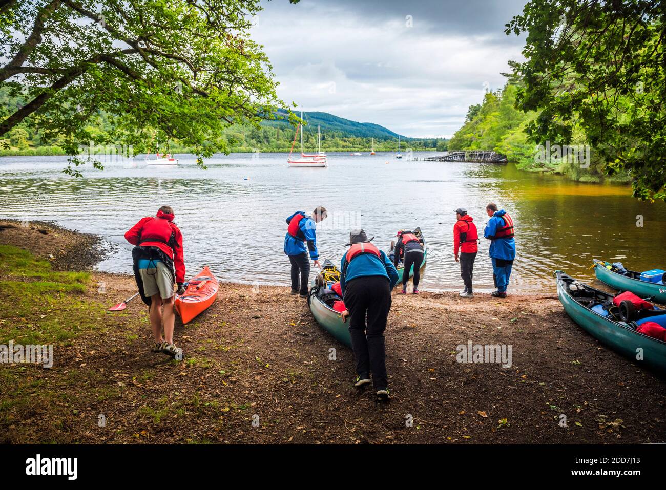 Canoeing the Caledonian Canal, near Inverness, Scottish Highlands ...