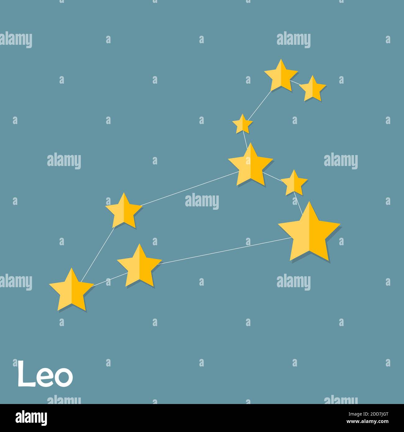 Leo Zodiac Sign of the Beautiful Bright Stars Illustration Stock Photo ...