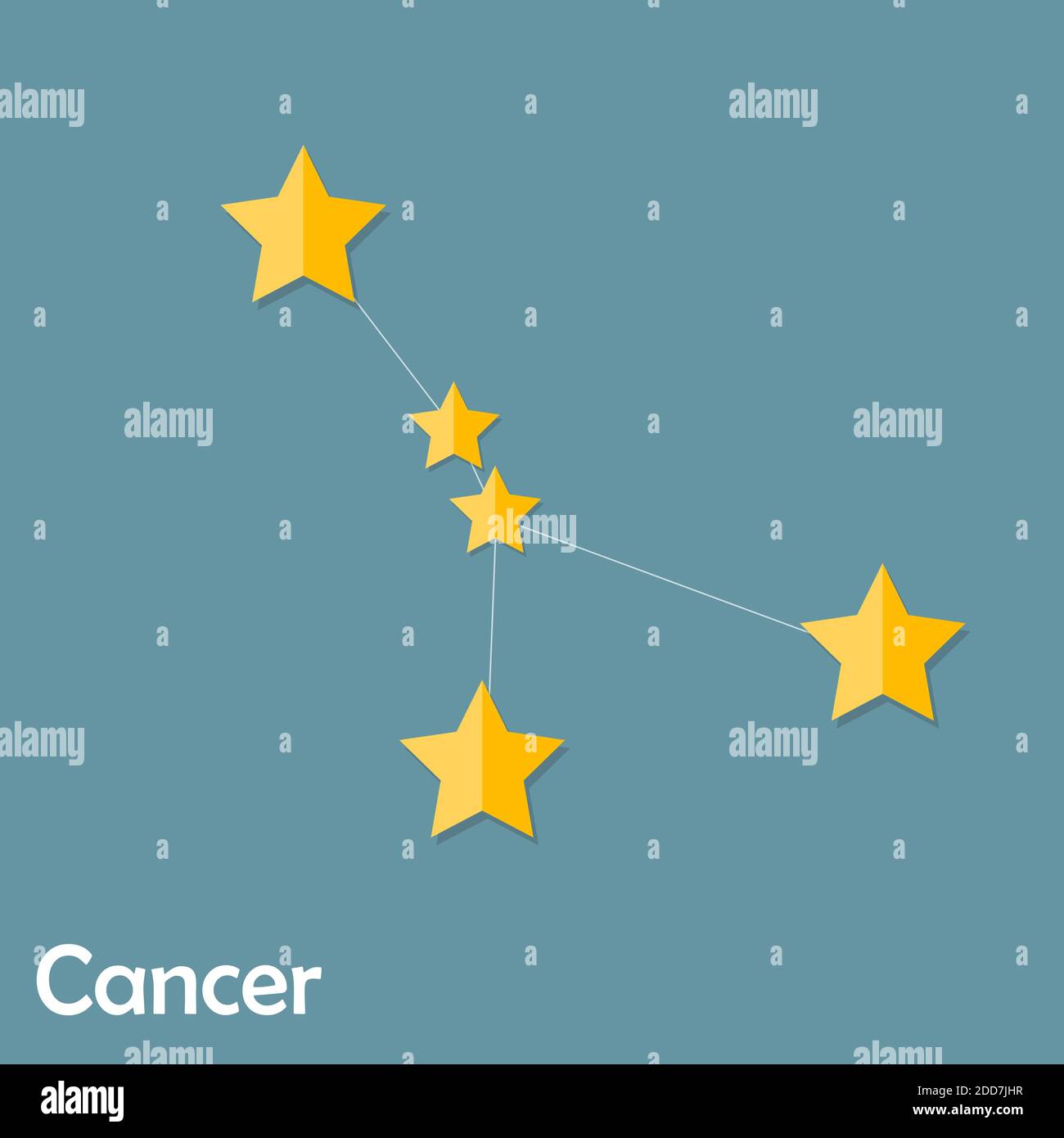 Cancer Zodiac Sign of the Beautiful Bright Stars Illustration Stock ...