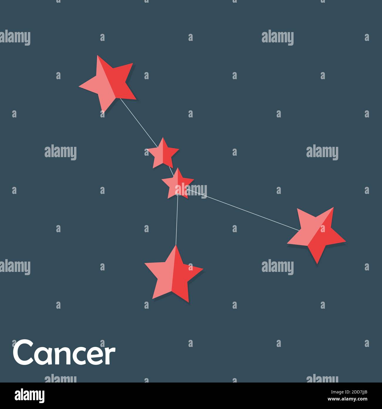 Cancer Zodiac Sign of the Beautiful Bright Stars Illustration Stock ...