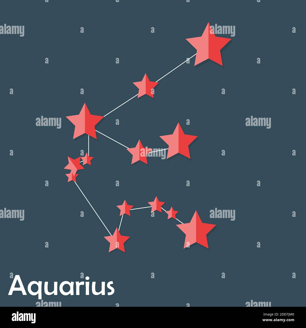 Aquarius Zodiac Sign of the Beautiful Bright Stars Illustration Stock ...