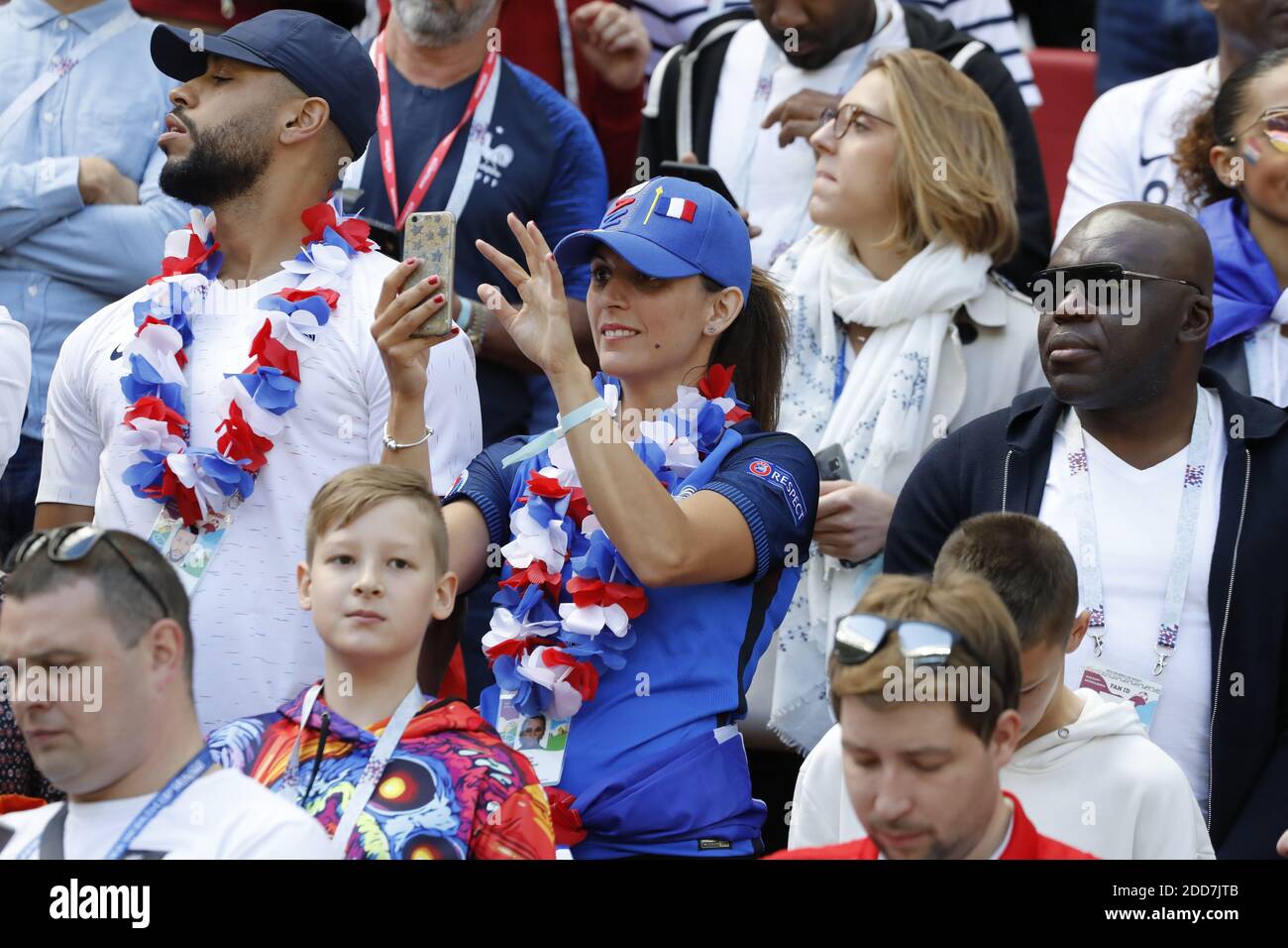 France's players wife's and Wilfried Mbappe, Kylian Mbappe's father ...