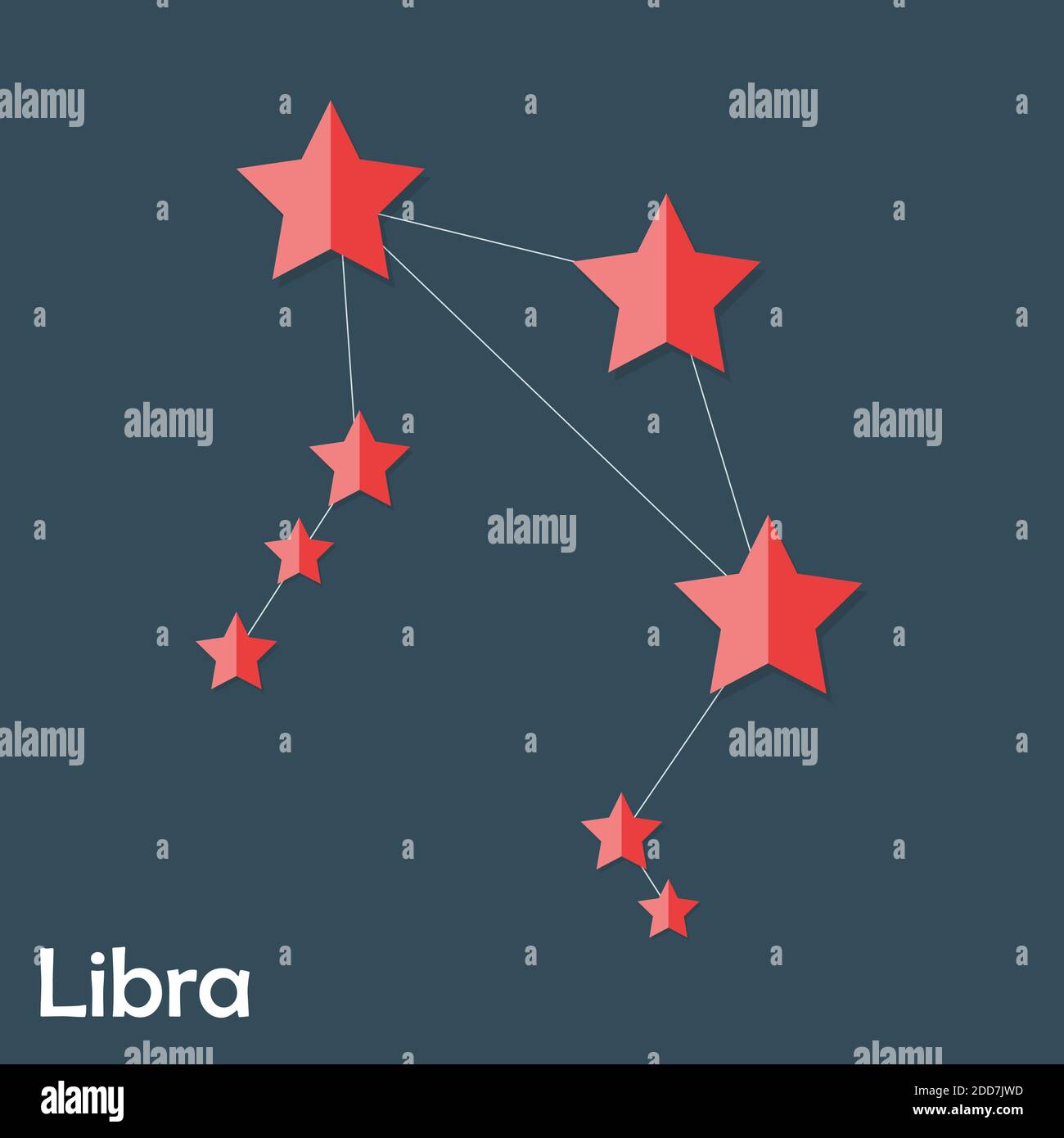 Libra Zodiac Sign of the Beautiful Bright Stars Illustration Stock ...