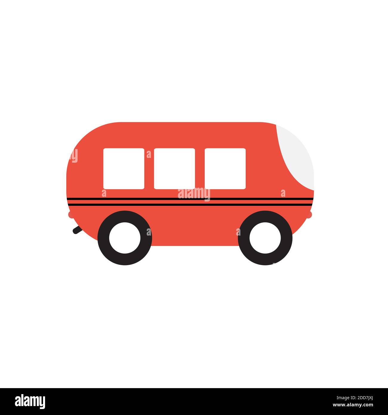 Line Icon with Flat Graphics Element of Bus Illustration Stock Photo ...