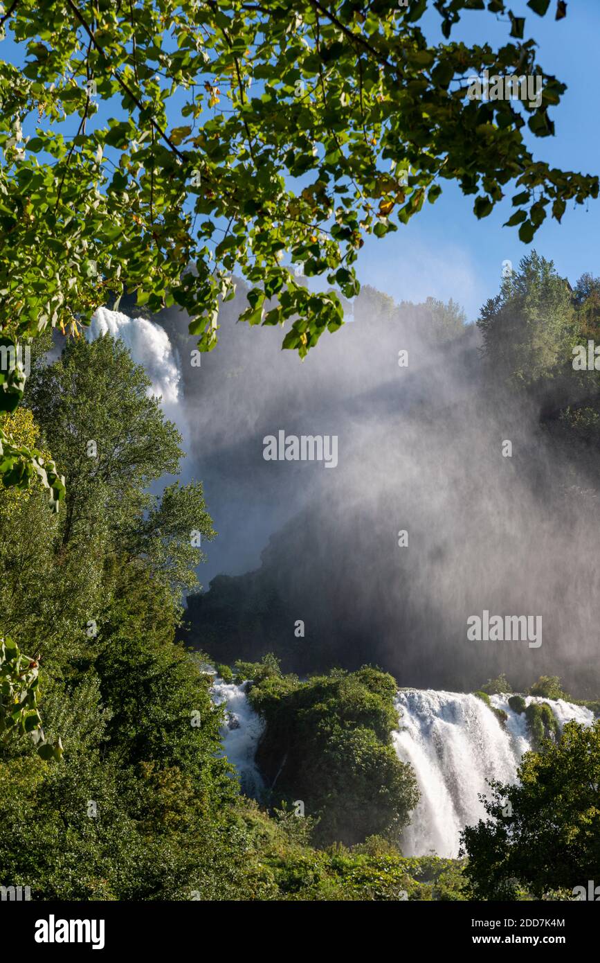 waterfall of marmore in terni the highest in europe Stock Photo - Alamy
