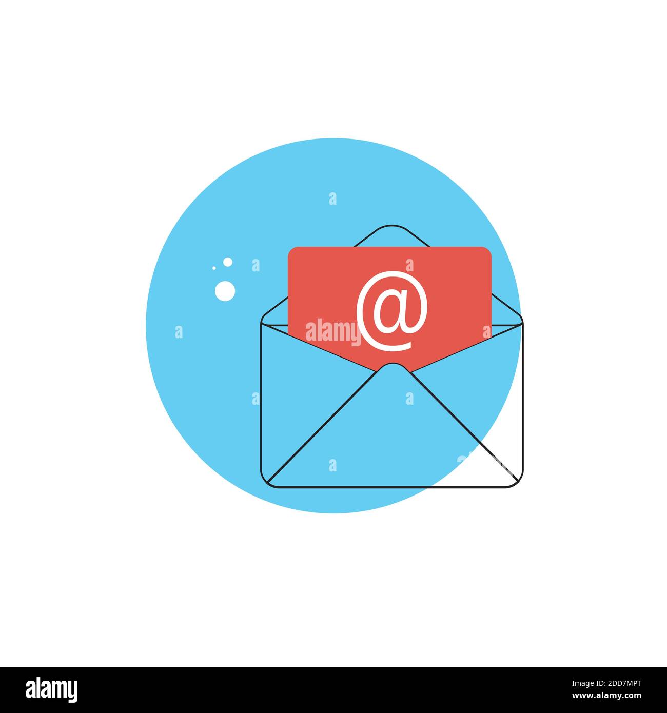 Line Icon with Flat Graphics Element of Post E-mail Letter Illustration ...