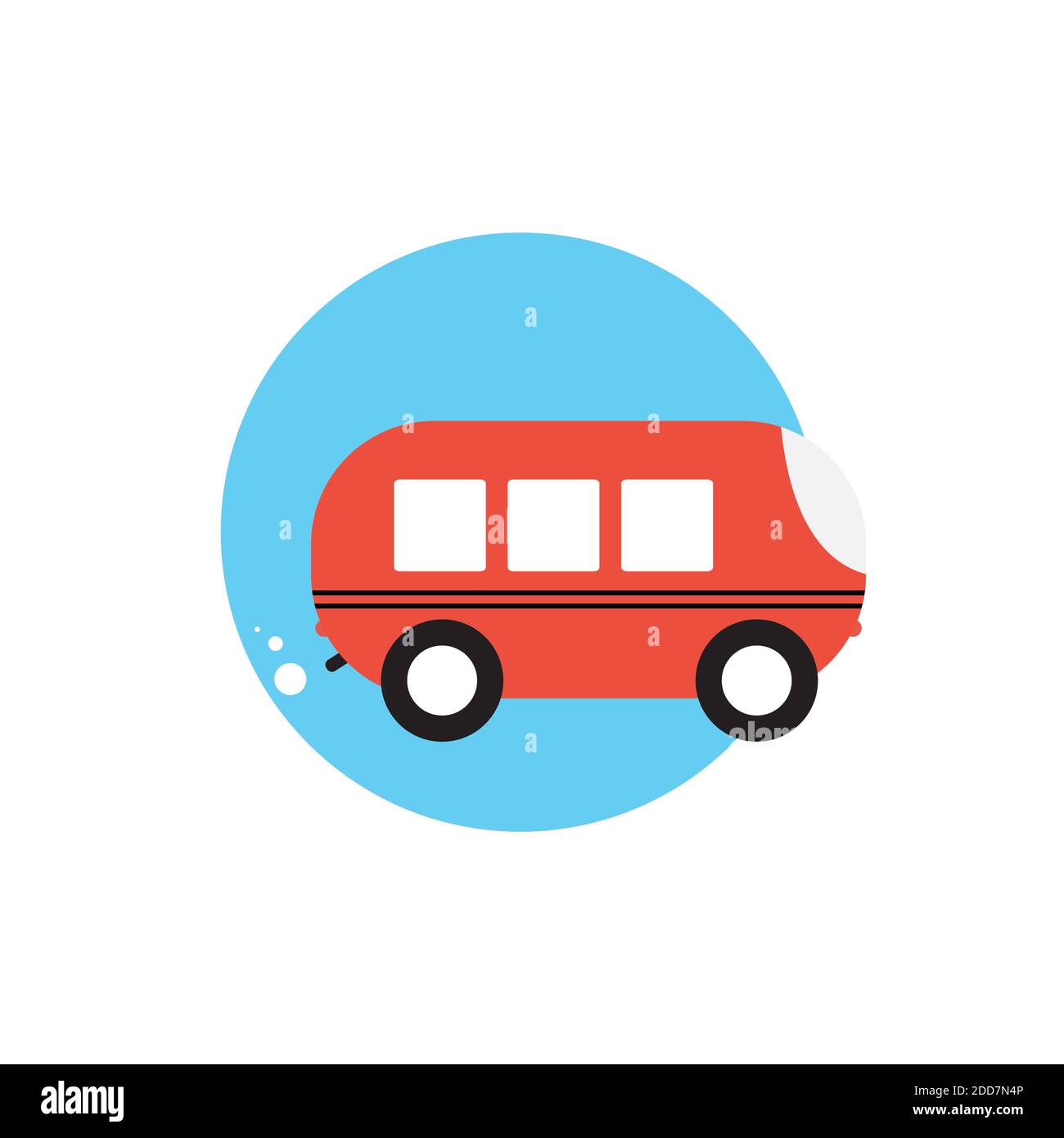 Line Icon with Flat Graphics Element of Bus Illustration Stock Photo ...