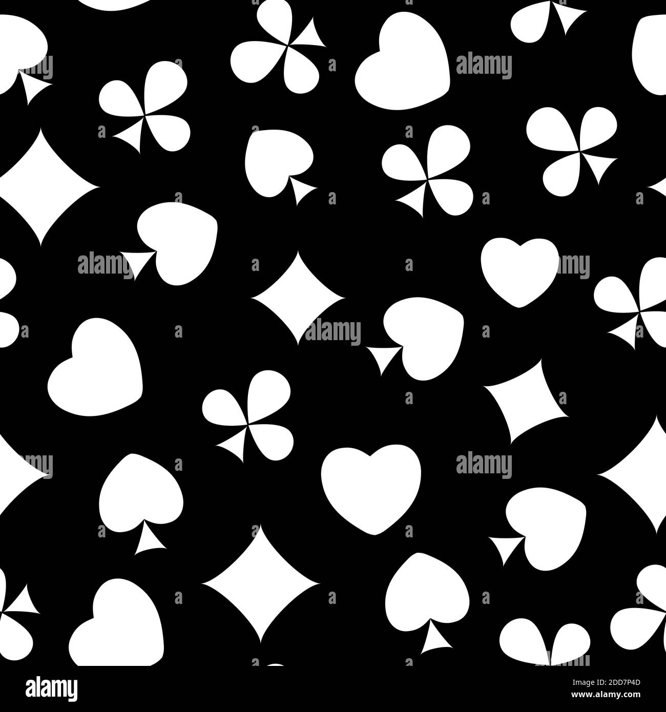 Abstract Seamless Pattern Background with Card Suits. Illustration ...