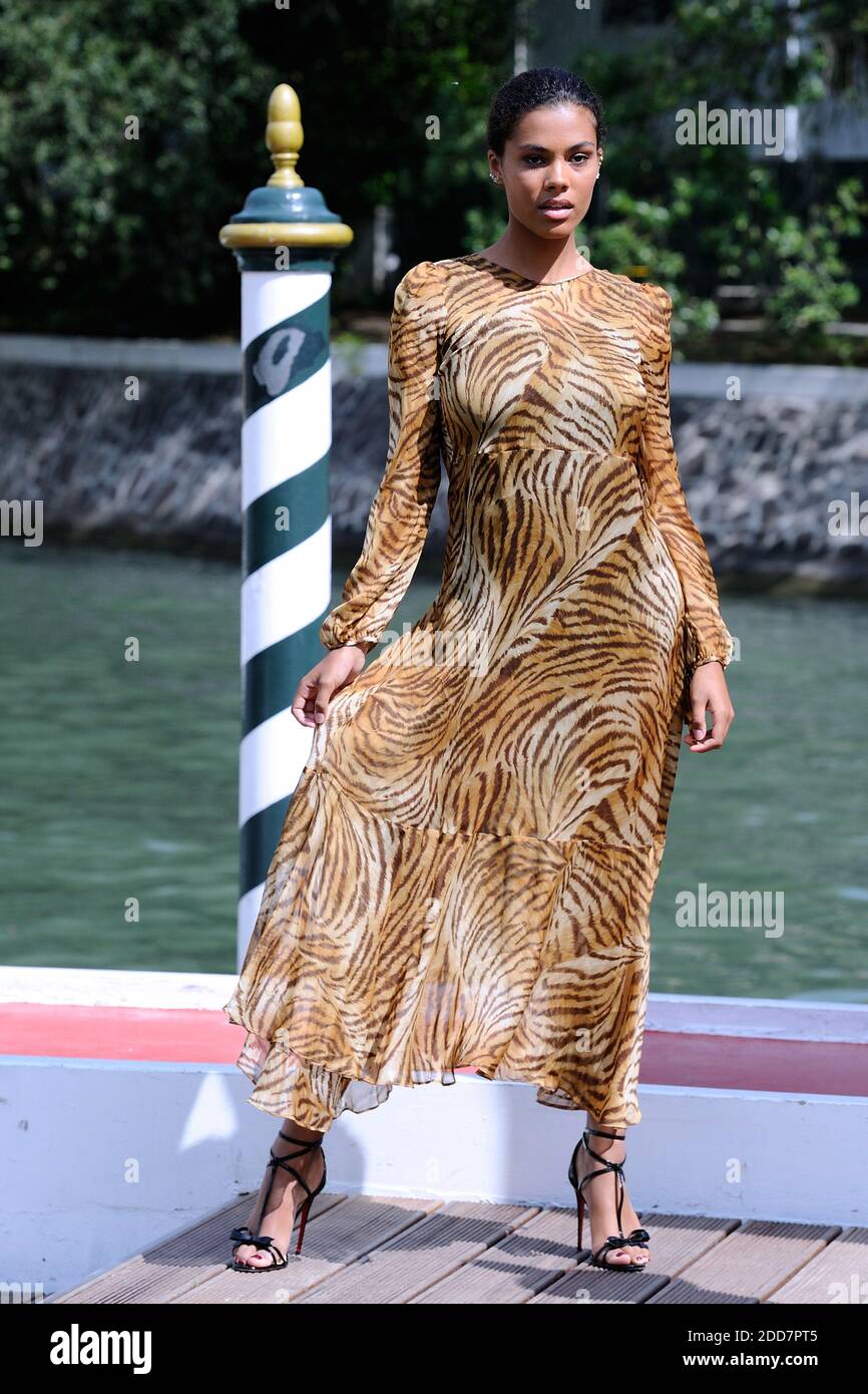 Tina Kunakey arriving at the Excelsior Hotel during the 75th Venice ...
