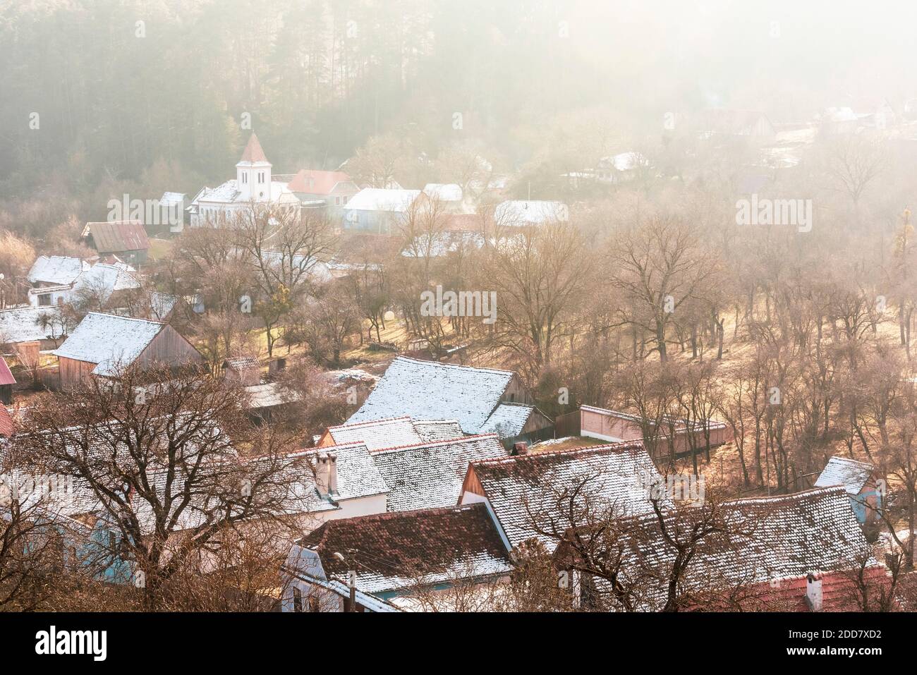 Viscri, seen from the Fortified church and fortress, UNESCO World ...