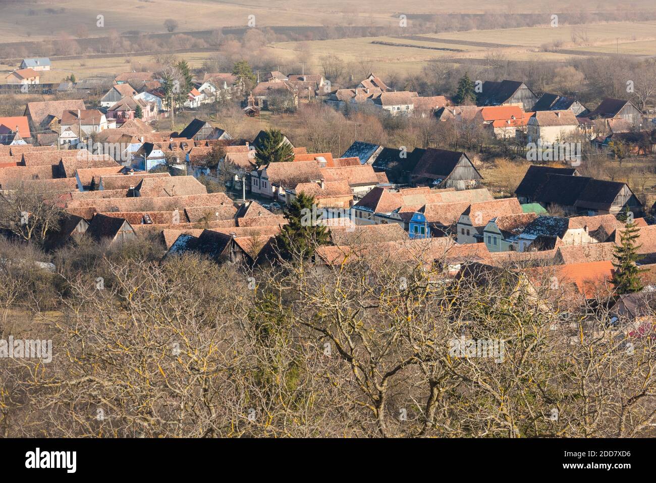 Viscri, seen from the Fortified church and fortress, UNESCO World ...