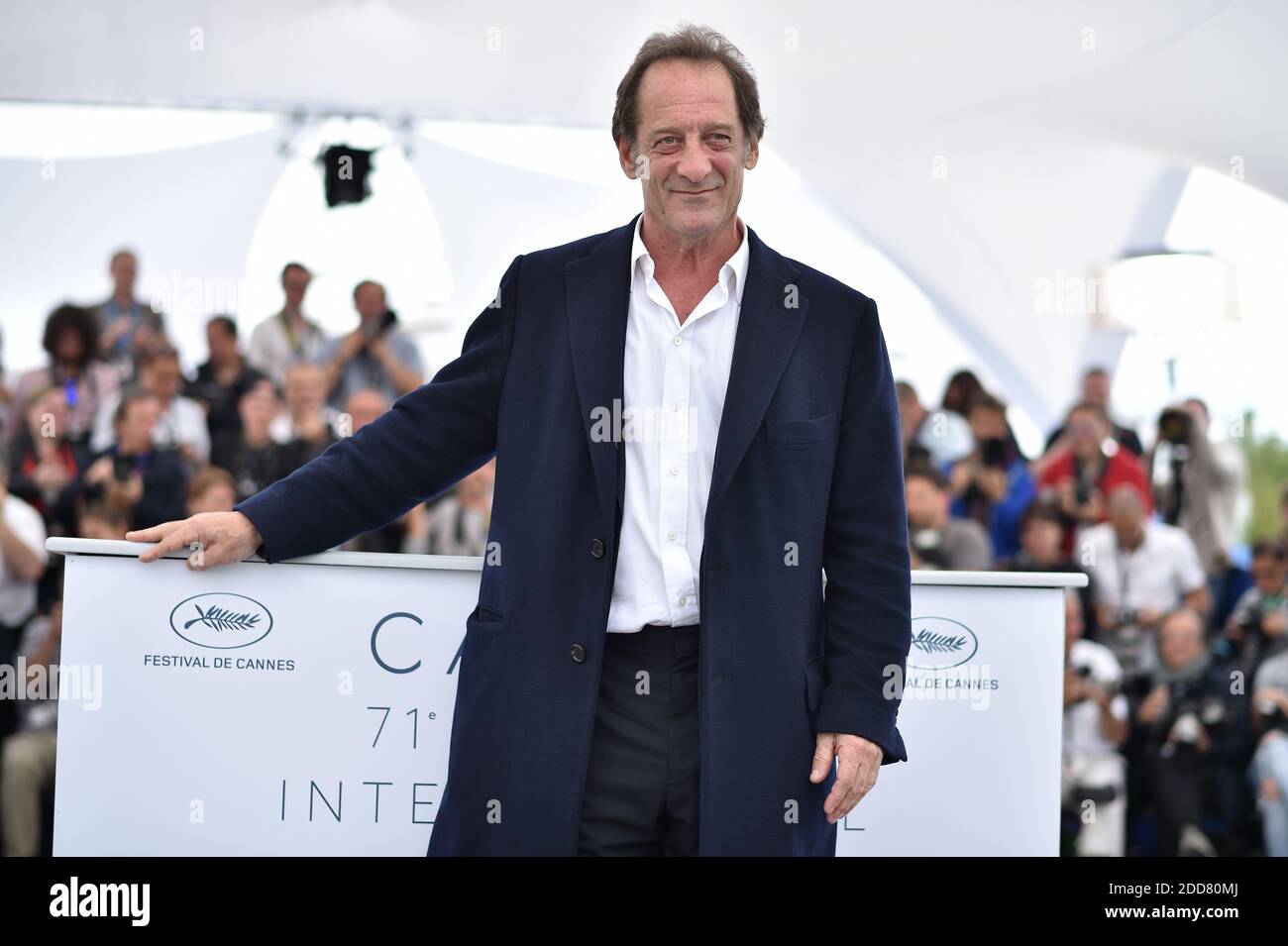 Vincent Lindon posing at the En Guerre (At War) photocall held at the ...