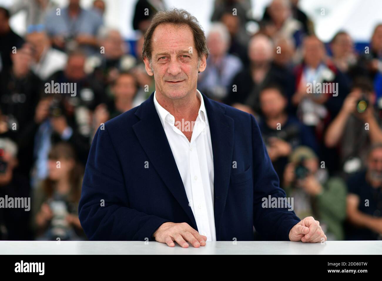 Vincent Lindon posing at the En Guerre (At War) photocall held at the ...