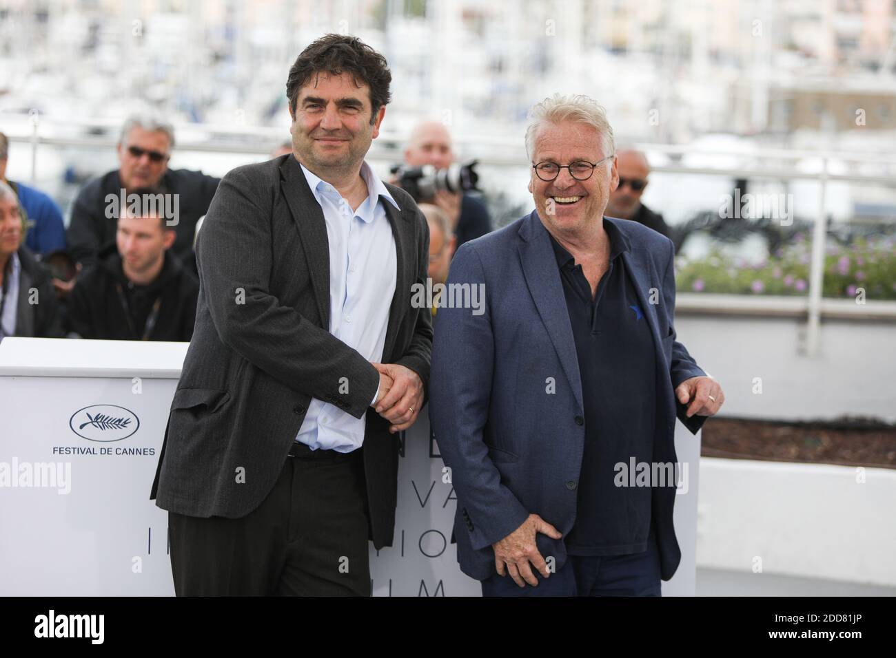 Romain Goupil and Daniel Cohn-Bendit posing at La Traversee Photocall ...