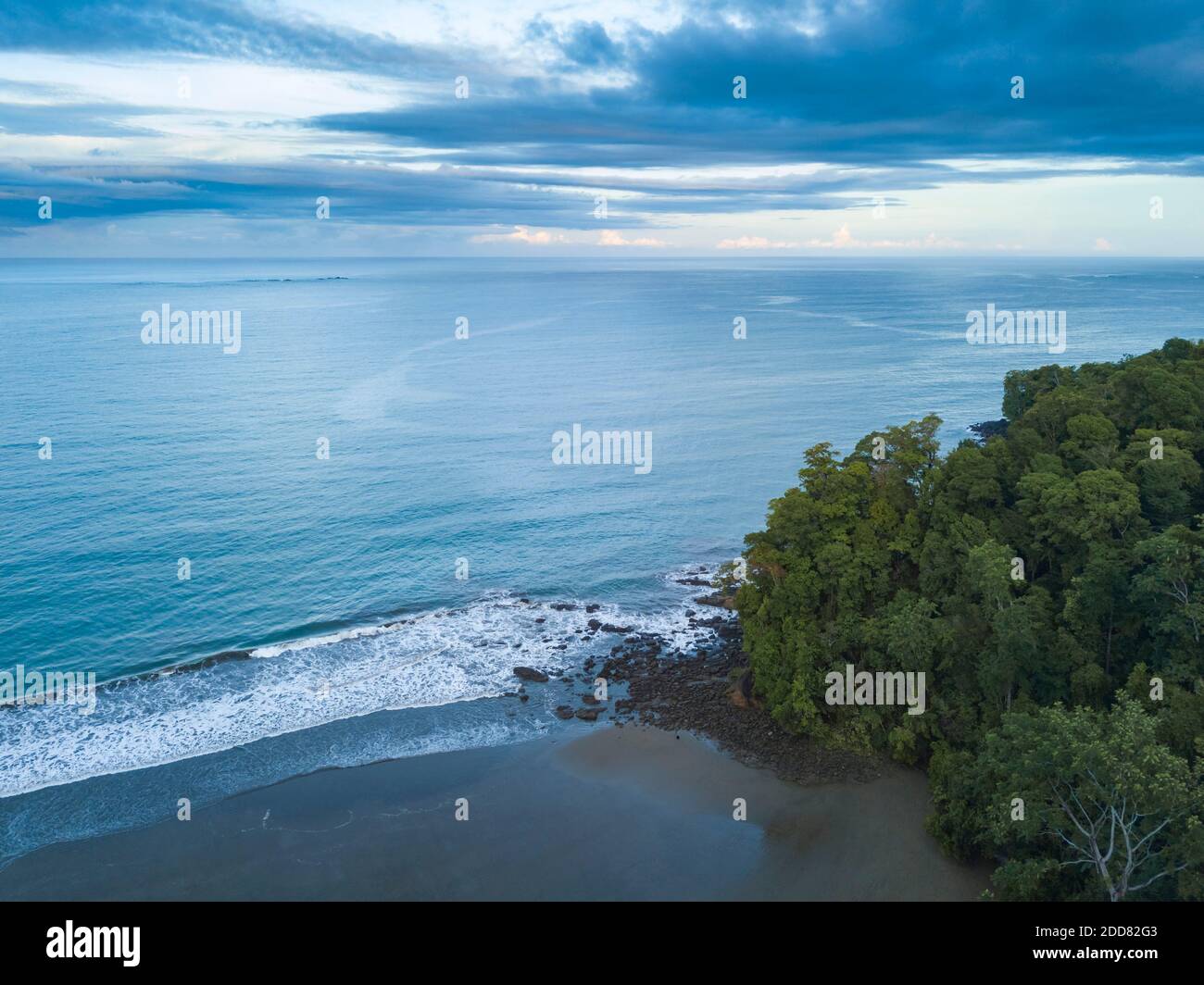Arco Beach and rainforest at sunrise, Uvita, Puntarenas Province ...