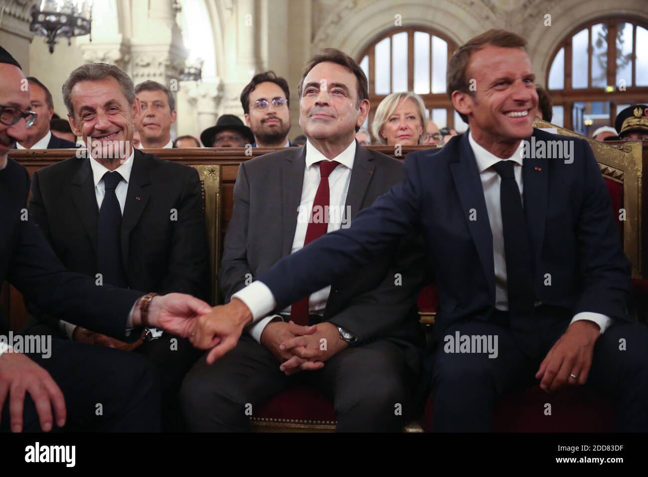 Former President Nicolas Sarkozy, President Emmanuel Macron, Joel ...
