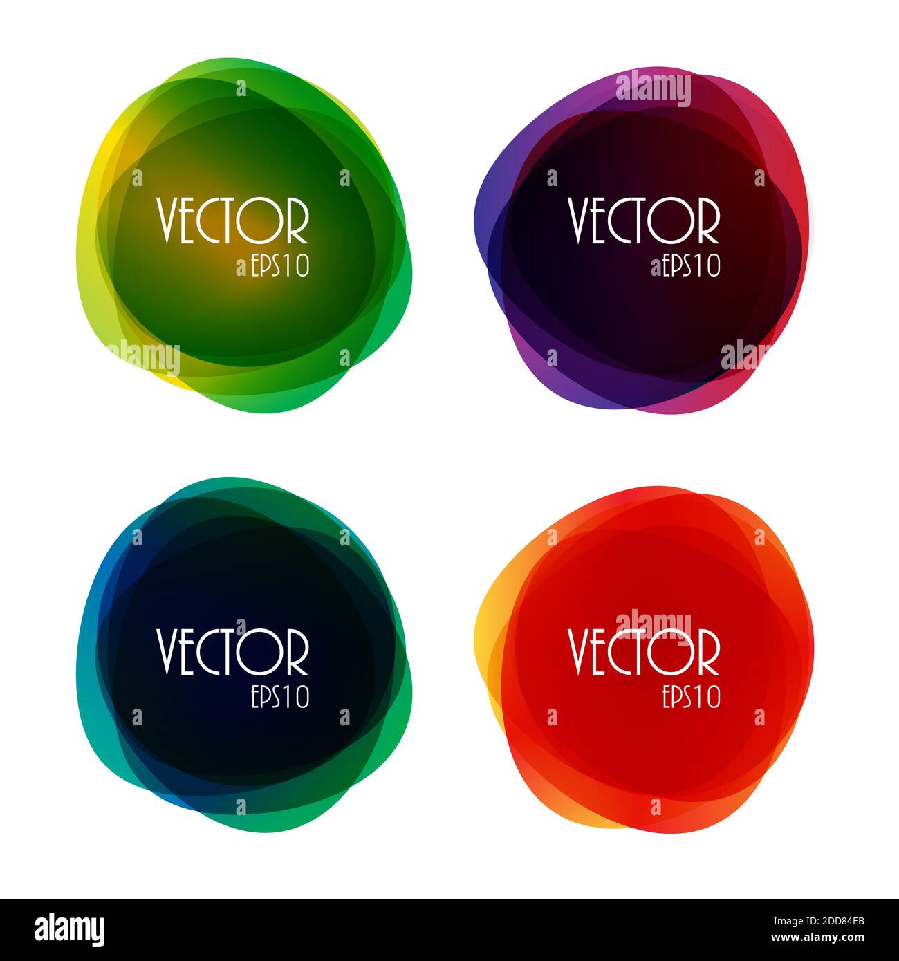 Set of Round Circle Colorful Shapes Stock Photo - Alamy