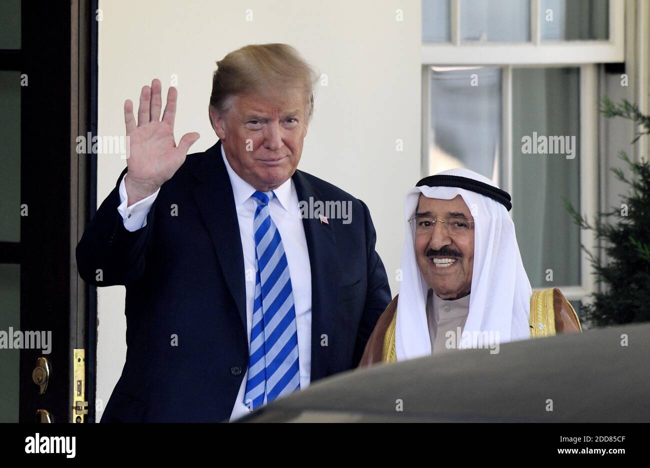 U.S President Donald Trump welcomes the Amir of Kuwait Sabah Al-Ahmad ...