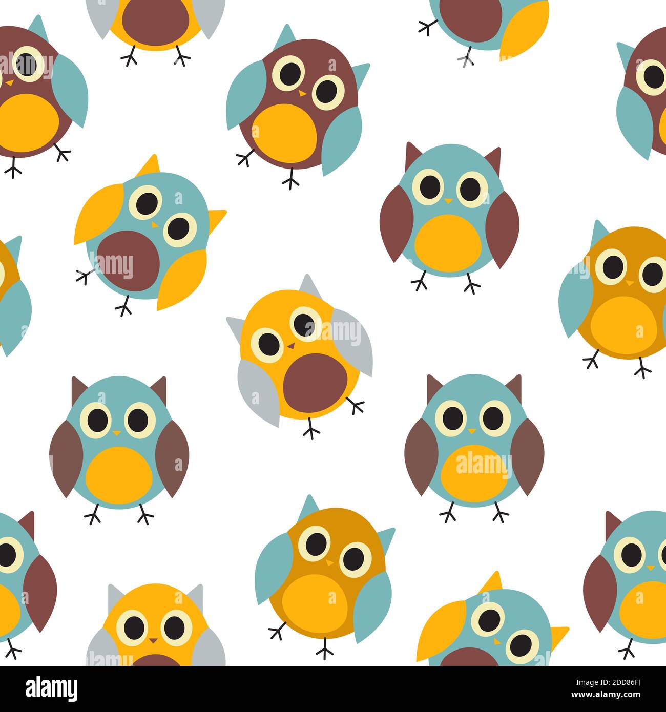 Owl Seamless Pattern Background Illustration Stock Photo - Alamy