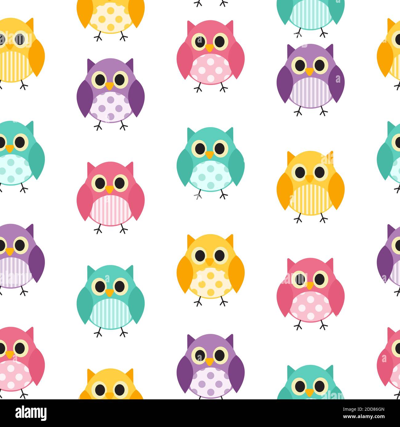 Owl Seamless Pattern Background Illustration Stock Photo - Alamy