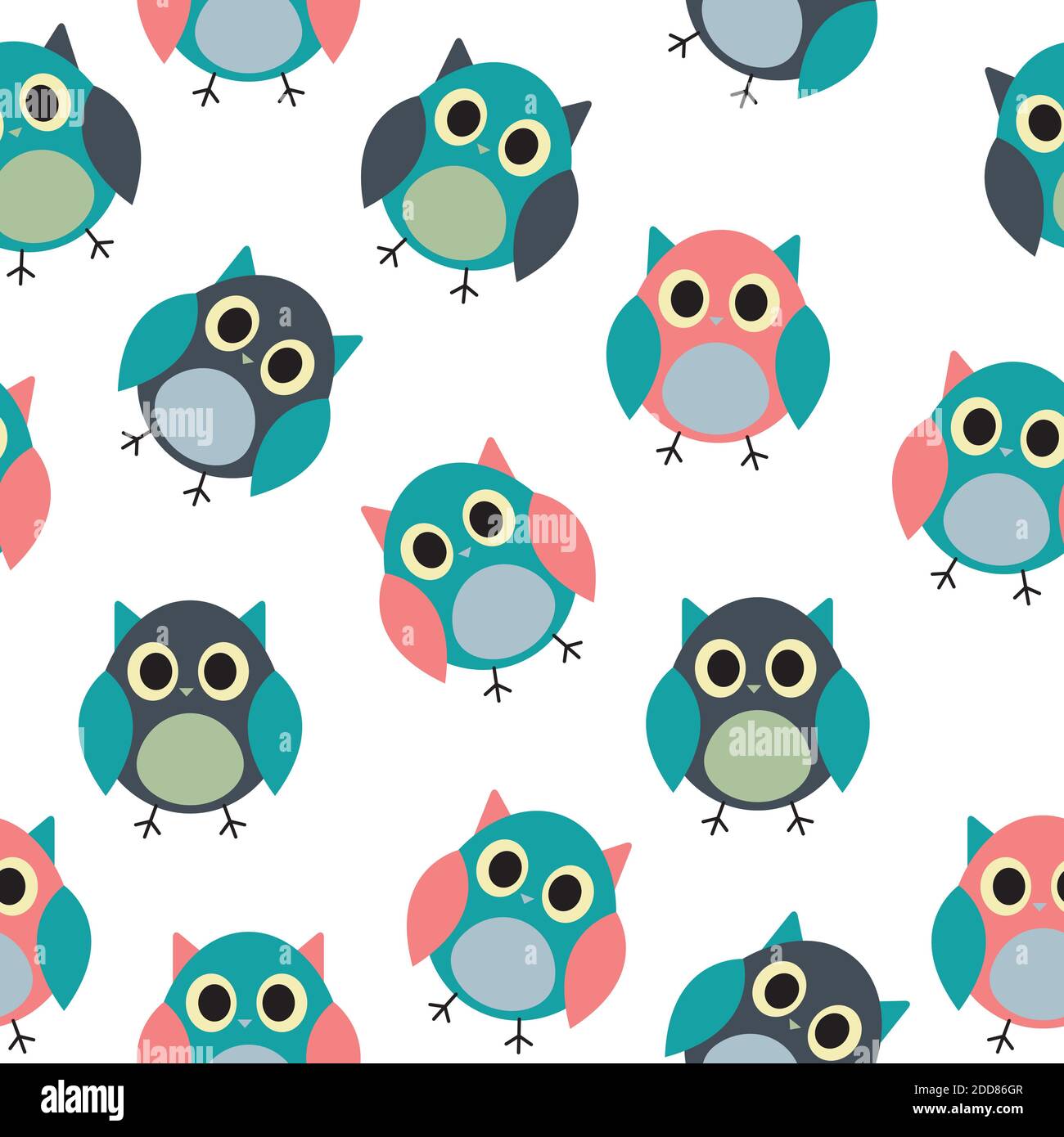 Owl Seamless Pattern Background Illustration Stock Photo - Alamy