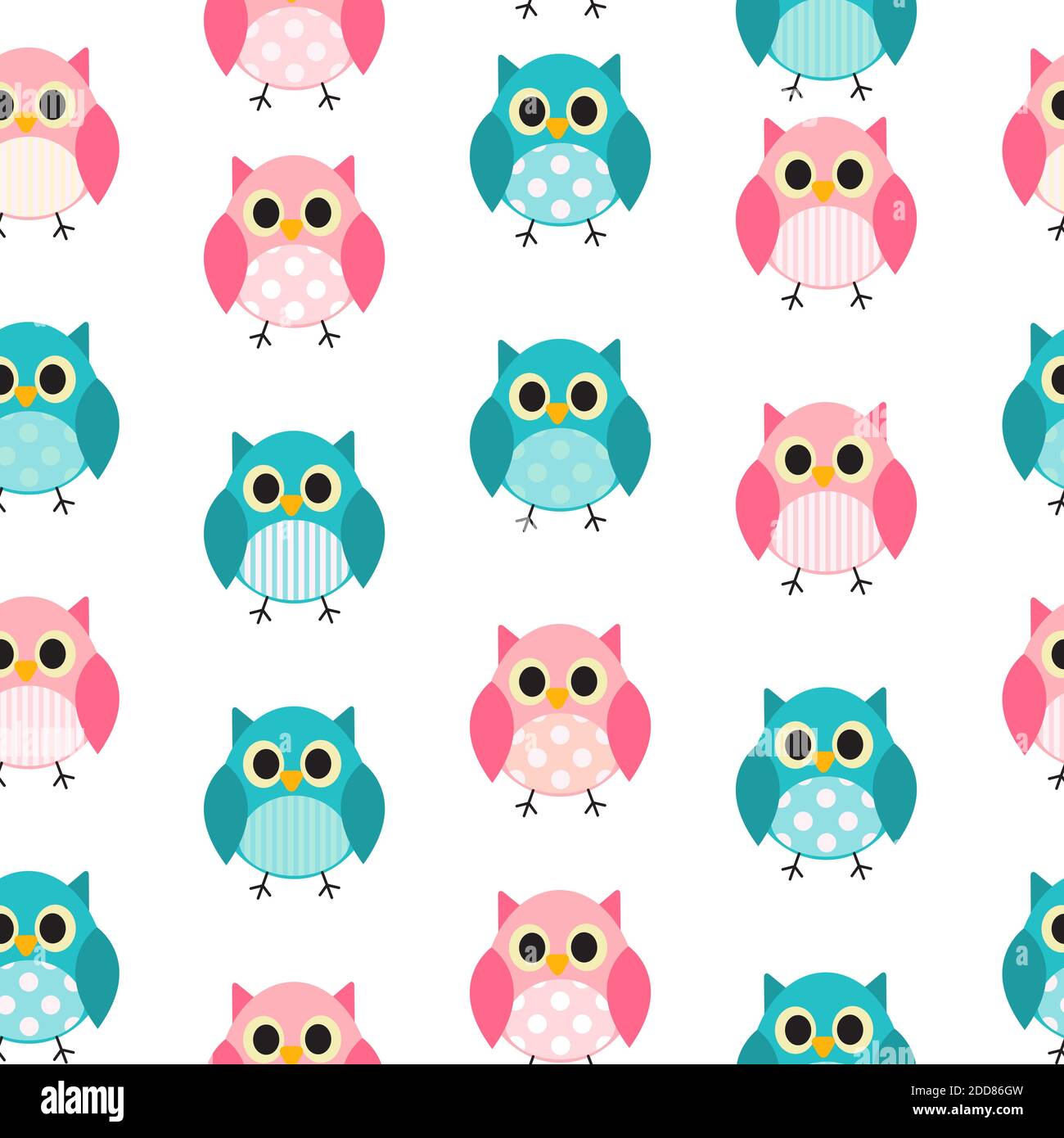 Owl Seamless Pattern Background Illustration Stock Photo - Alamy