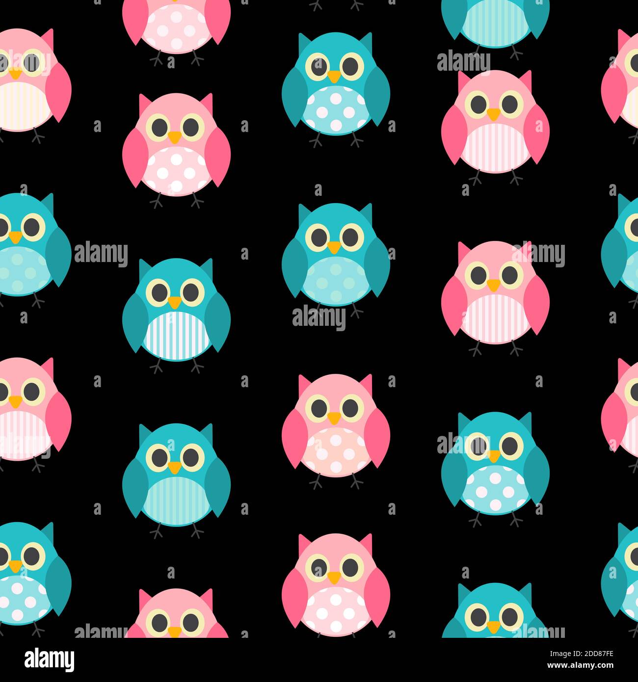 Owl Seamless Pattern Background Illustration Stock Photo - Alamy