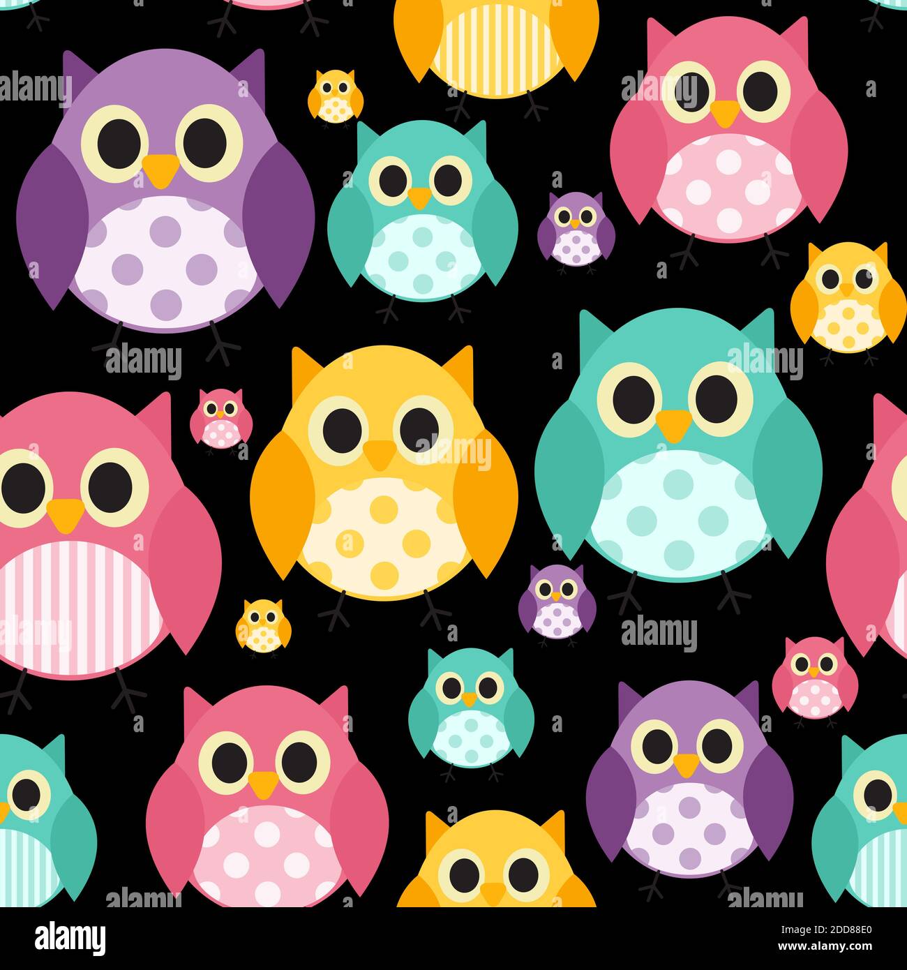 Owl Seamless Pattern Background Illustration Stock Photo - Alamy
