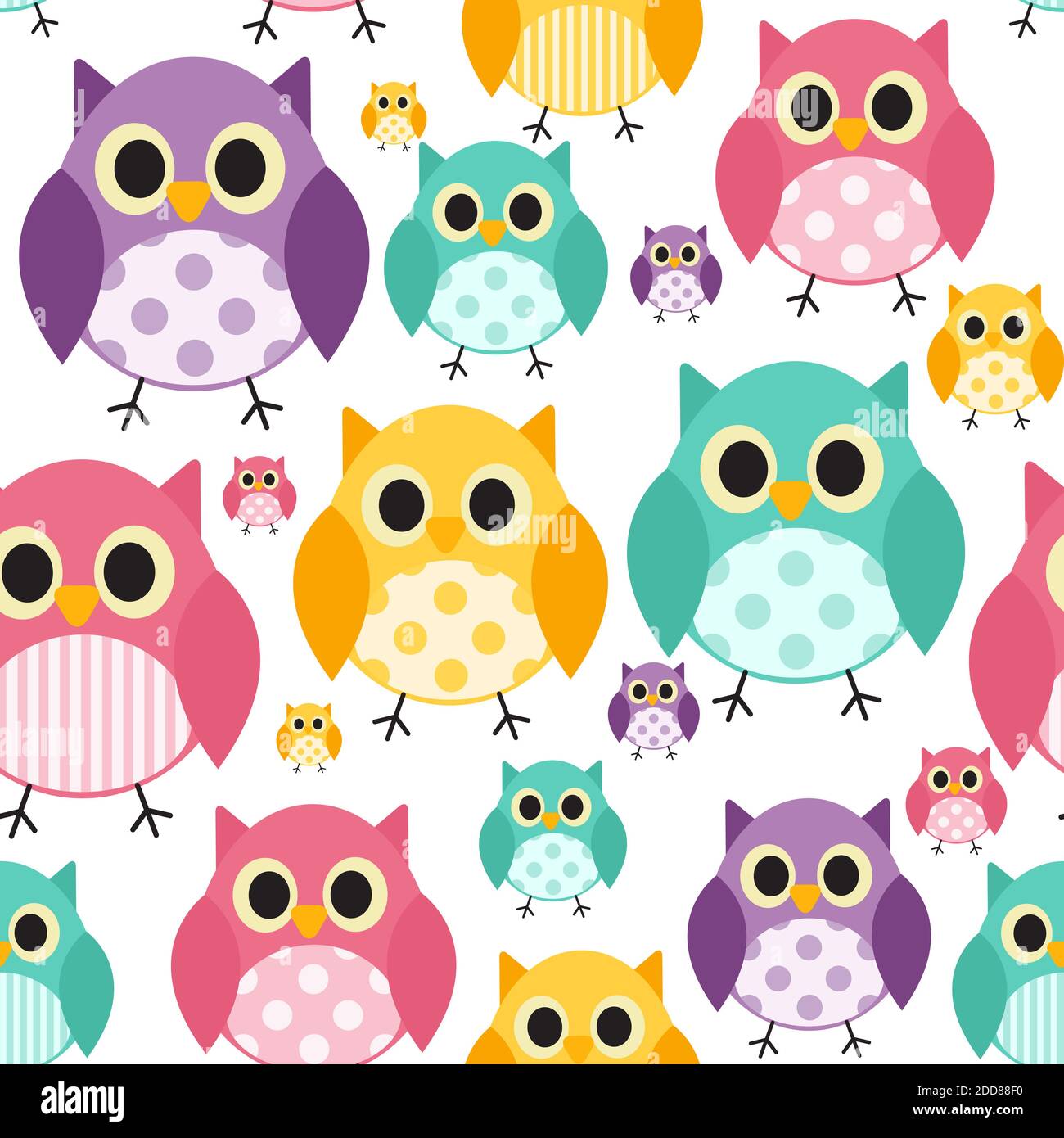 Owl Seamless Pattern Background Illustration Stock Photo - Alamy