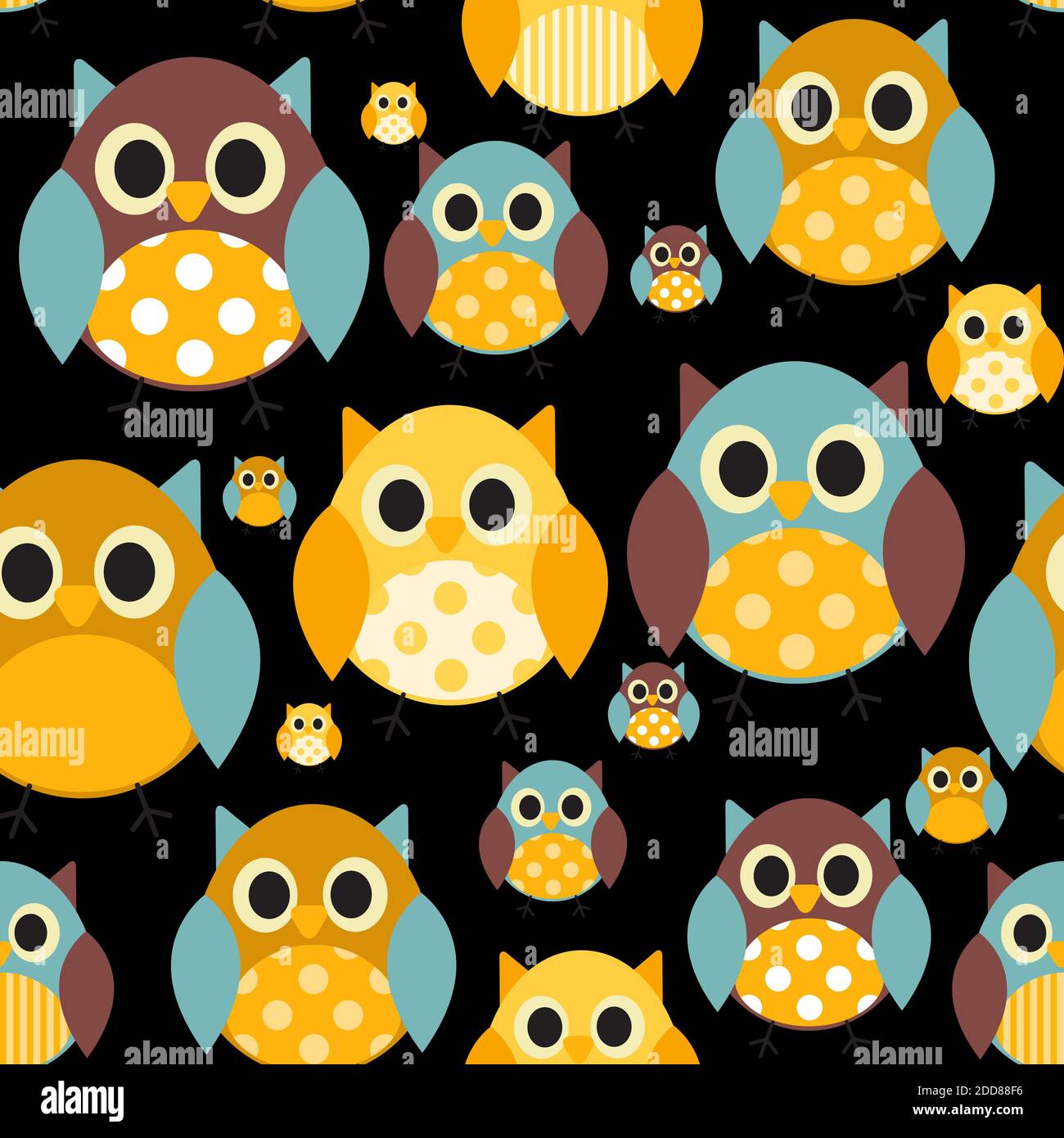 Owl Seamless Pattern Background Illustration Stock Photo - Alamy