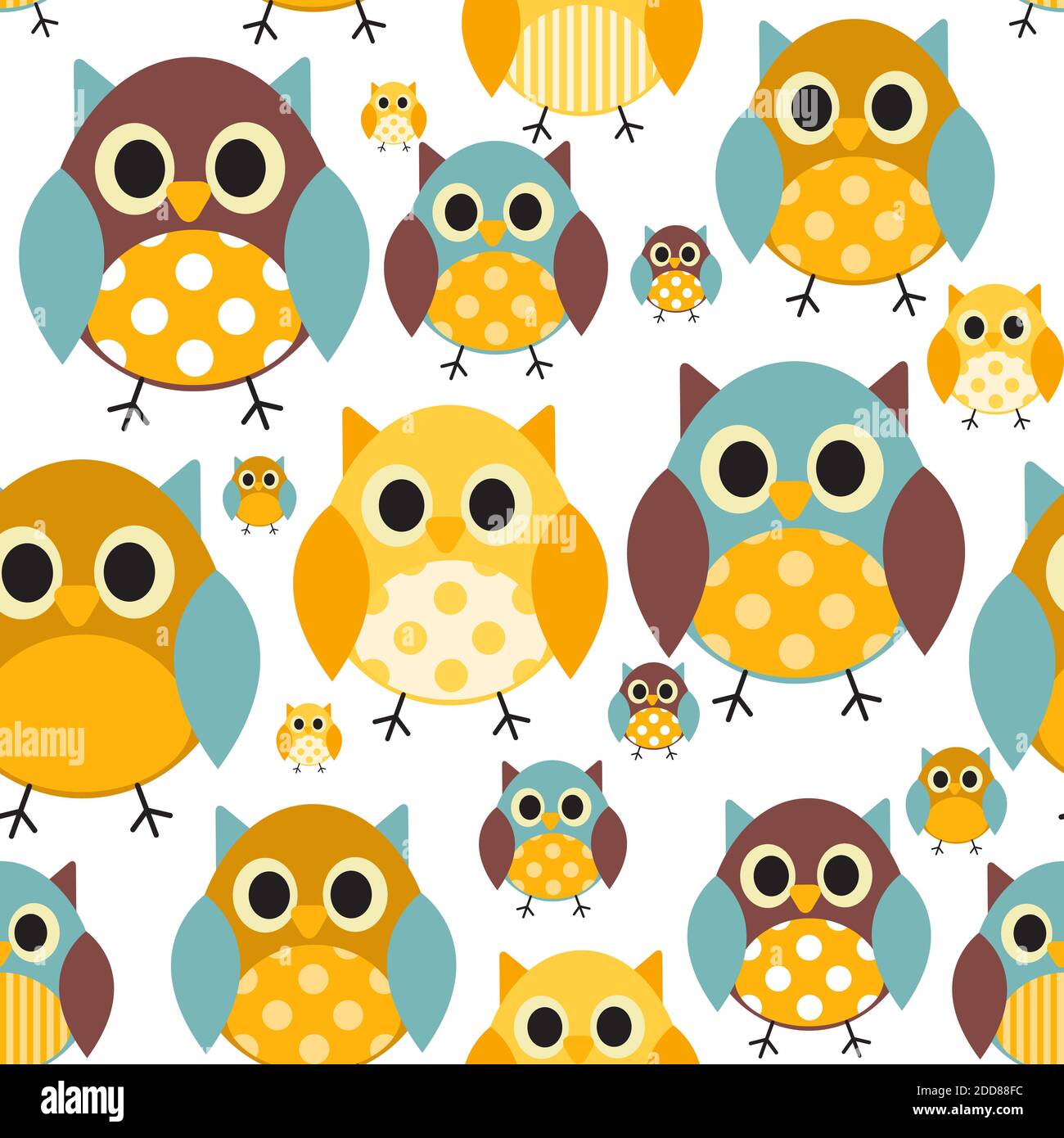 Owl Seamless Pattern Background Illustration Stock Photo - Alamy