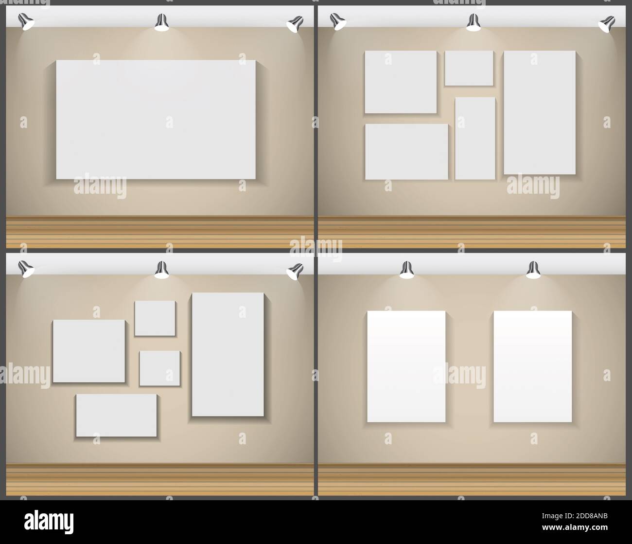 Frame on Wall for Your Text and Images Set, Illustration Stock Photo ...