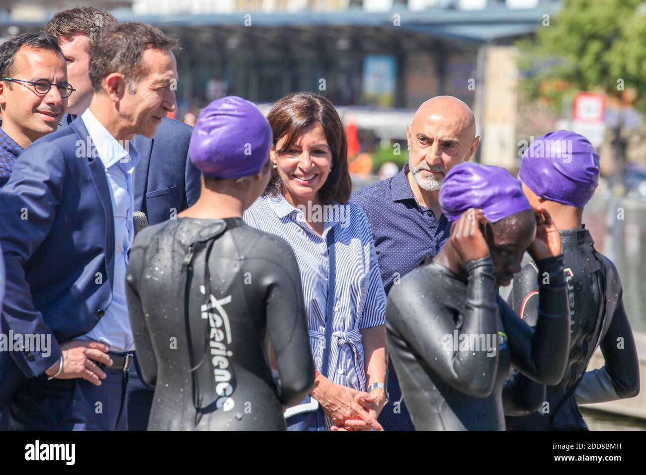 Anne Hidalgo, Mayor of Paris, opened the second season of swimming in ...