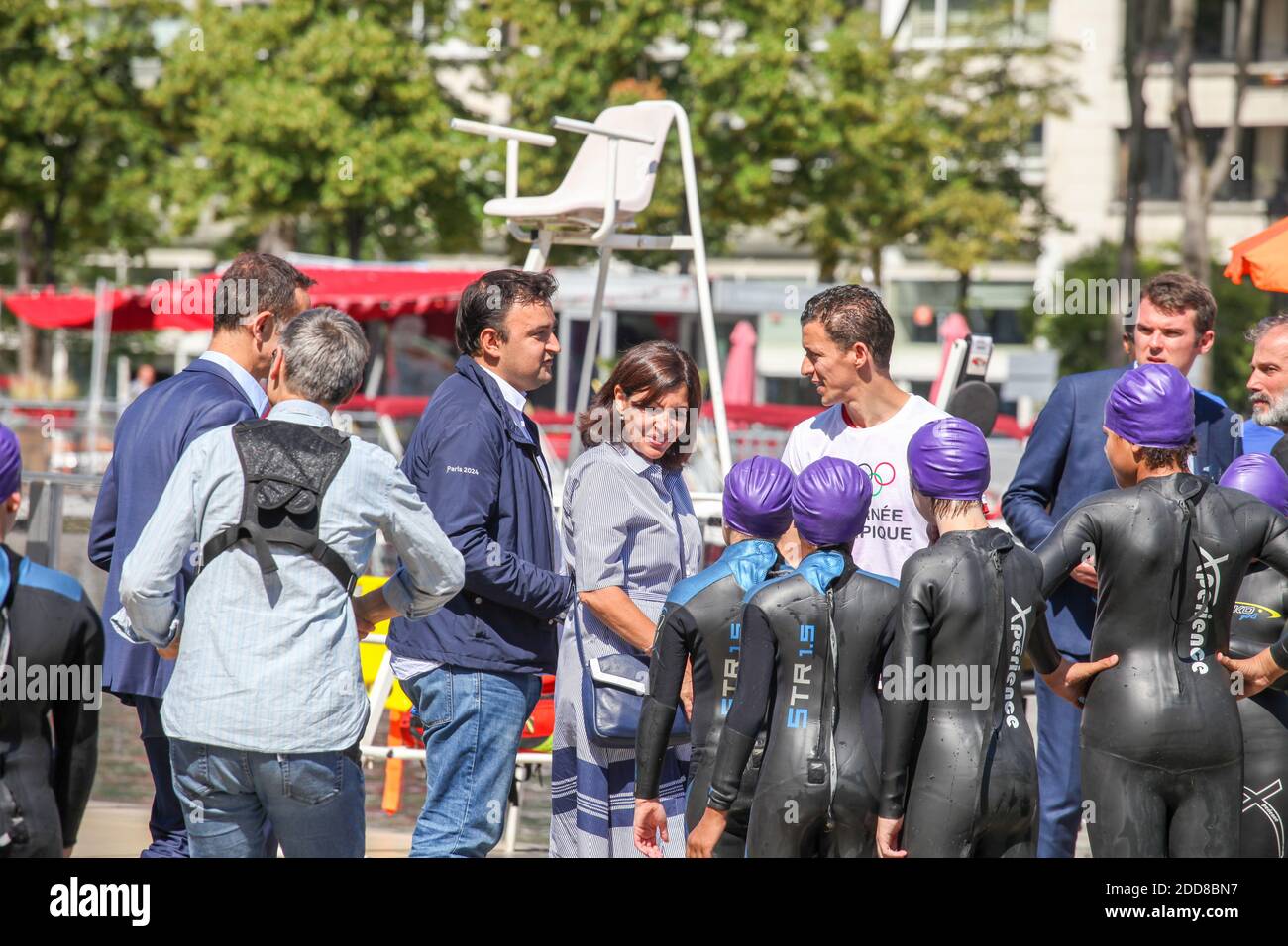 Anne Hidalgo, Mayor of Paris, opened the second season of swimming in ...