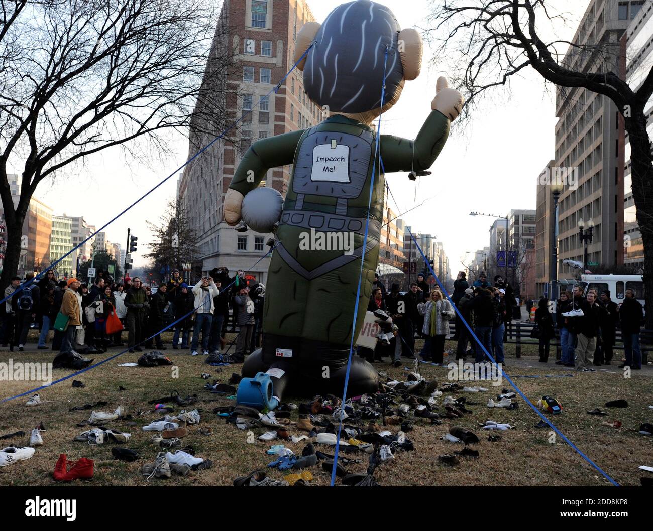 NO FILM, NO VIDEO, NO TV, NO DOCUMENTARY - An inflated effigy of ...