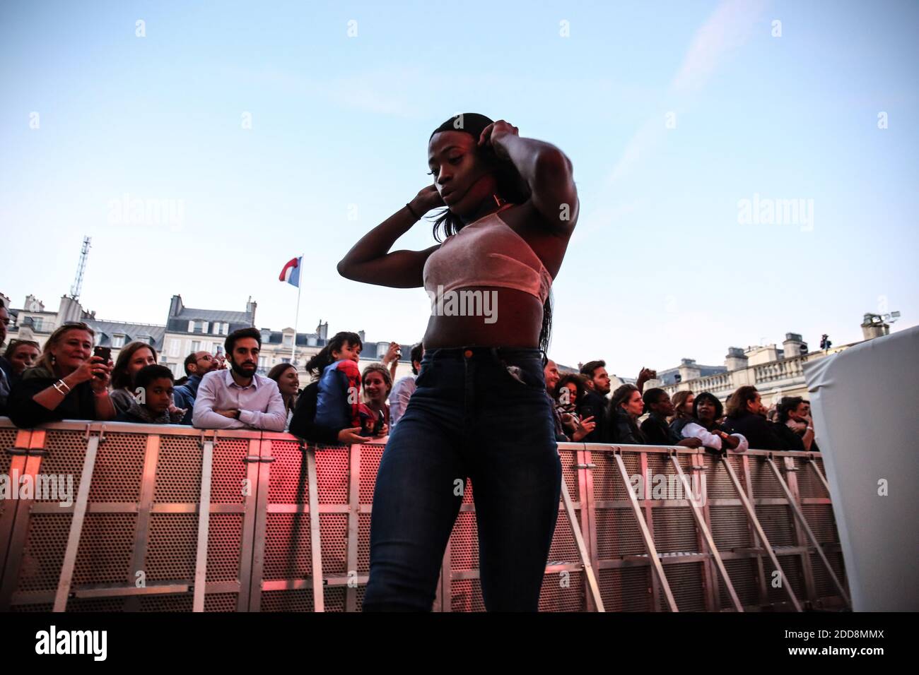 French president Emmanuel Macron and his wife Brigitte Macron open the ...