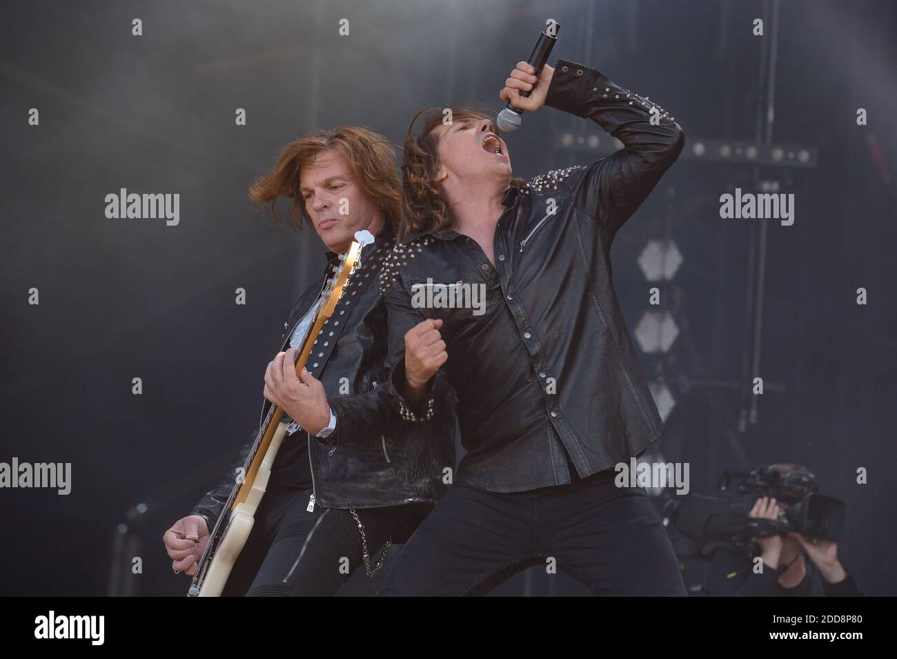 Joey Tempest from swedish band Europe performing live on stage at ...